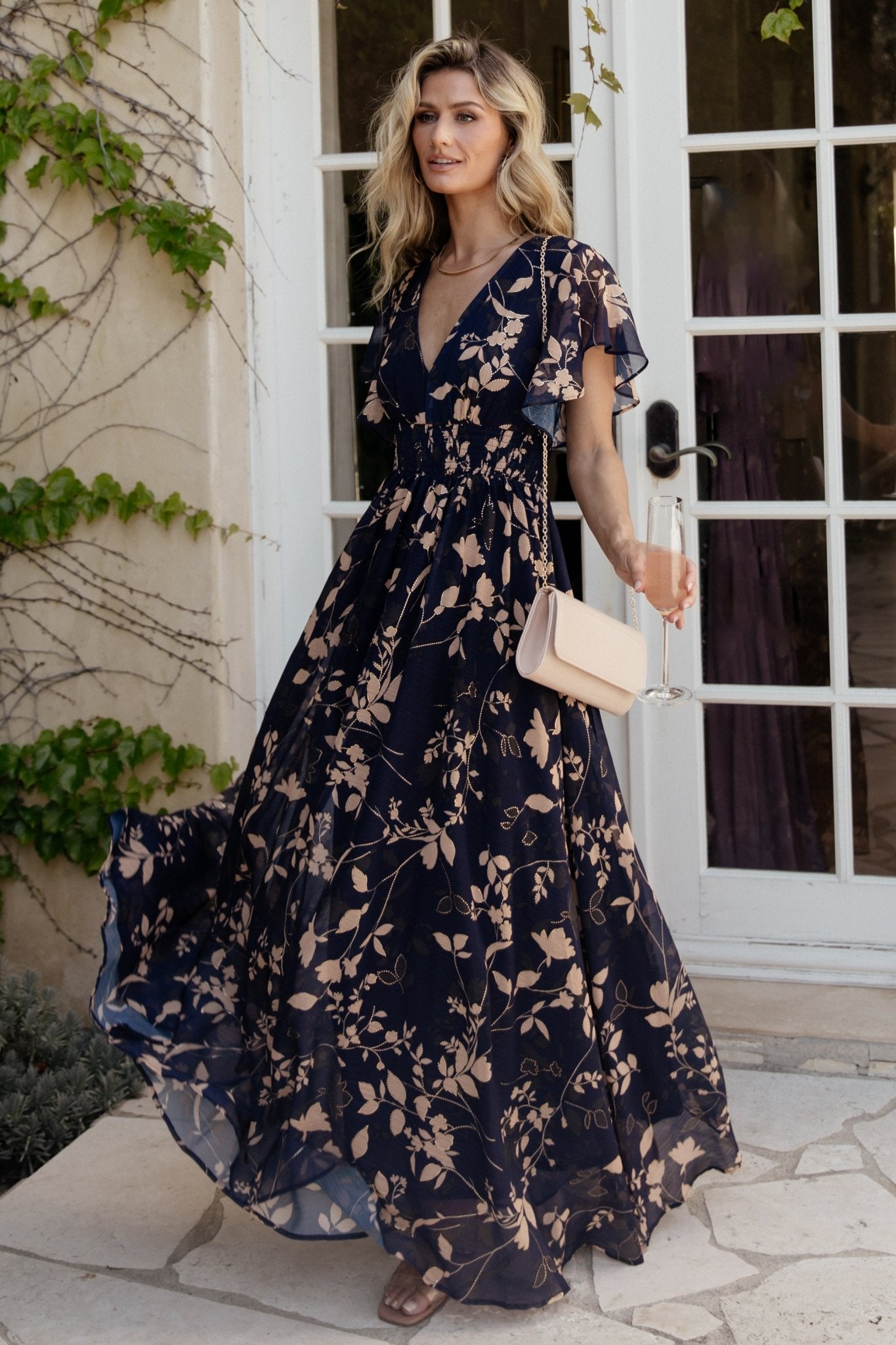 Lynlee Metallic Maxi Dress | Navy – Baltic Born