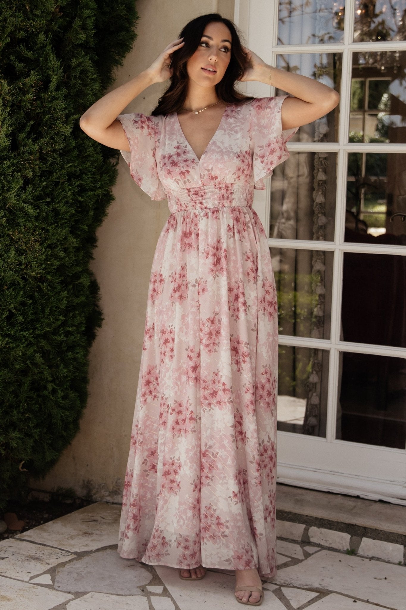 Lynlee Metallic Maxi Dress | Pink Multi | Baltic Born