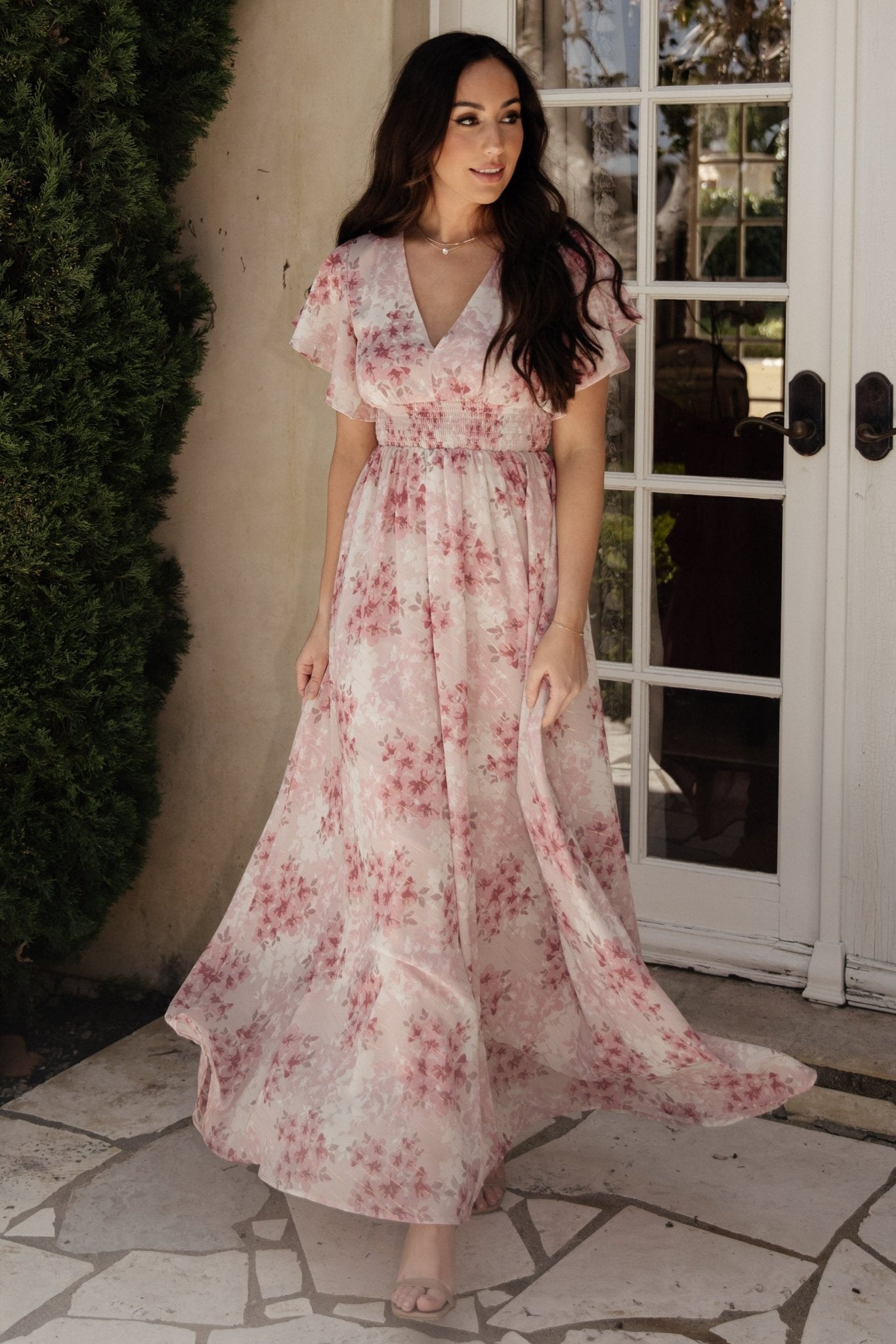 Lynlee Metallic Maxi Dress | Pink Multi | Baltic Born