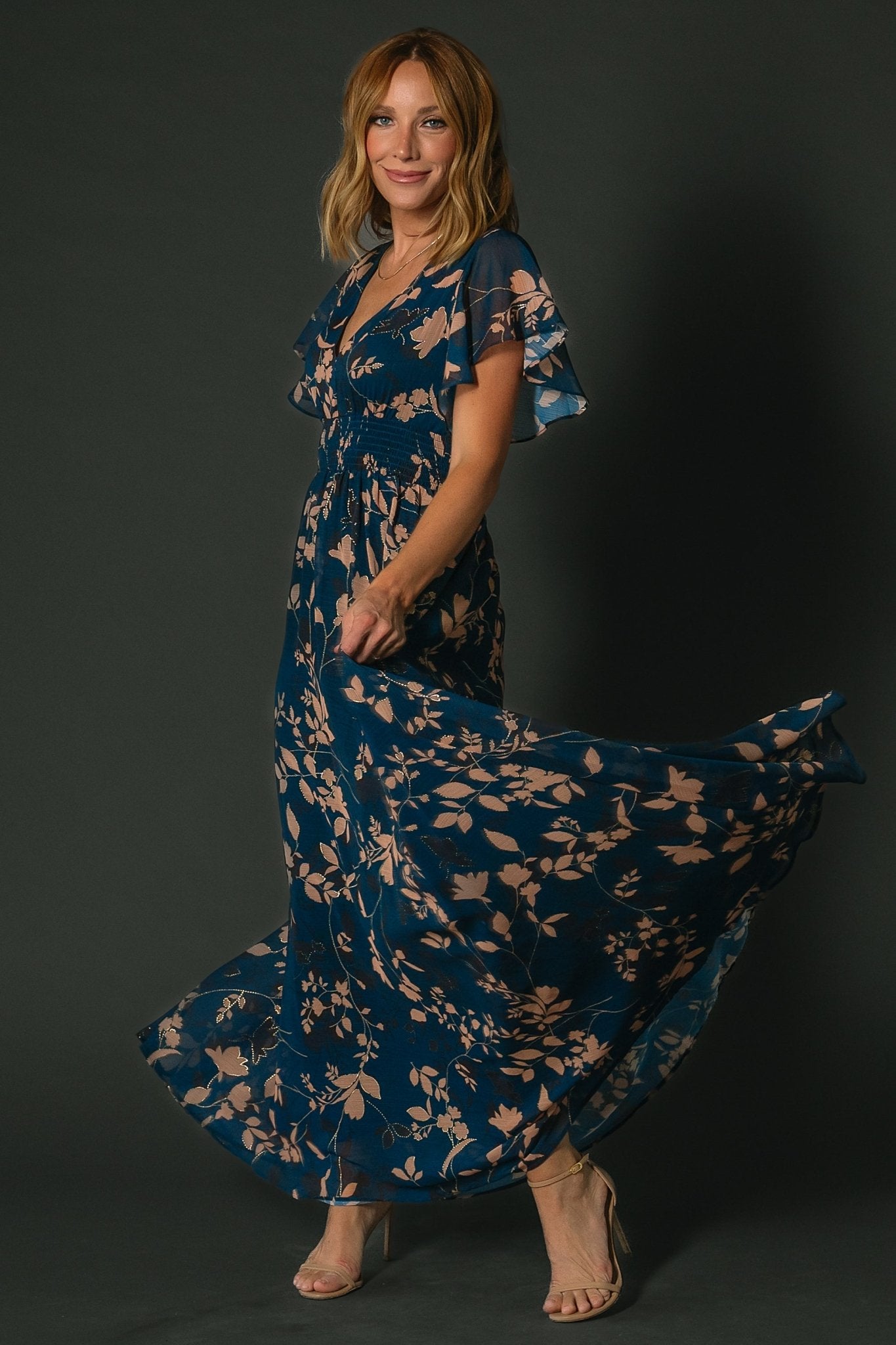 Lynlee Metallic Maxi Dress | Topaz | Baltic Born