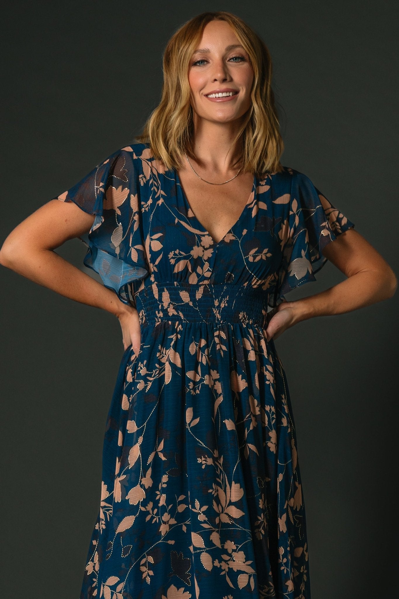 Lynlee Metallic Maxi Dress | Topaz | Baltic Born