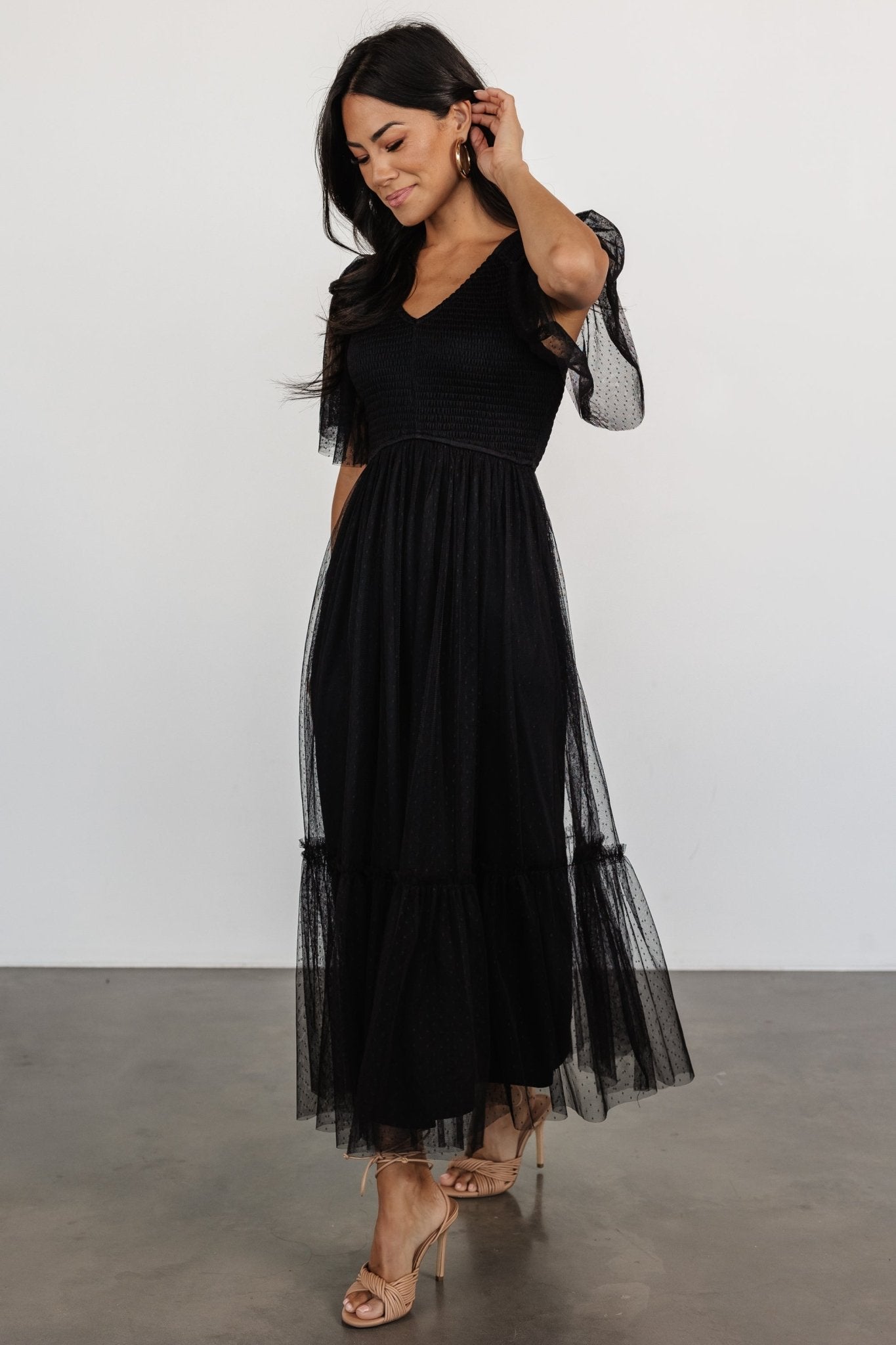 Martha Smocked Tulle Dress | Black – Baltic Born