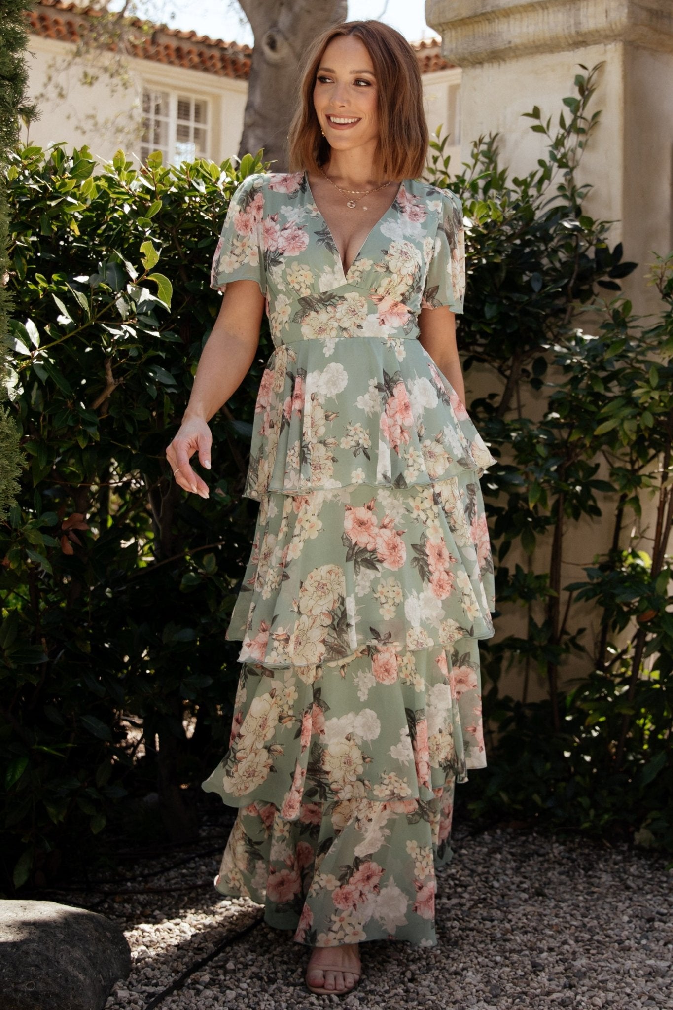 Montaigne Ruffle Maxi Dress | Rose Floral | Baltic Born
