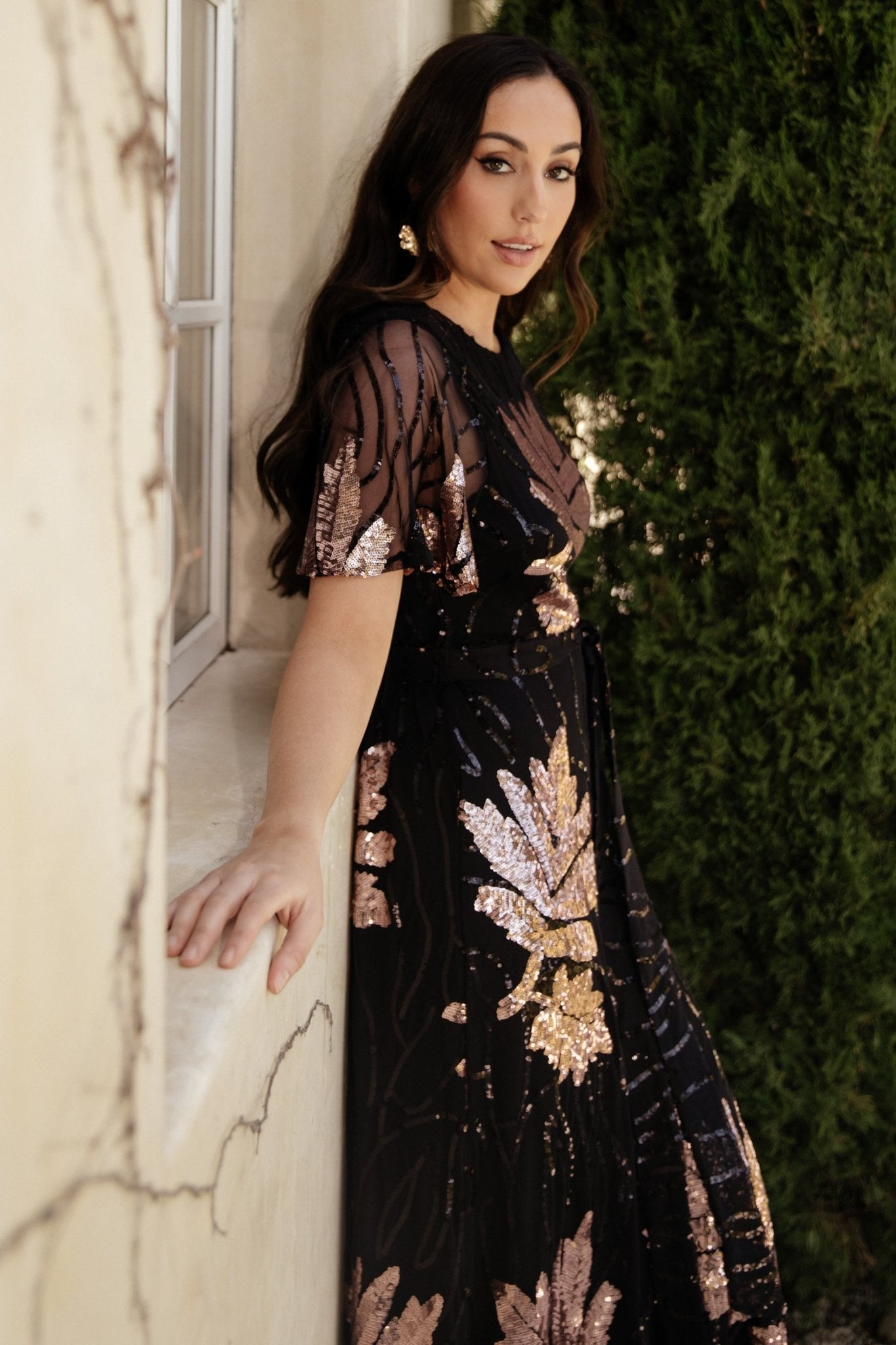 Muse Sequin Maxi Dress | Black + Rose | Baltic Born