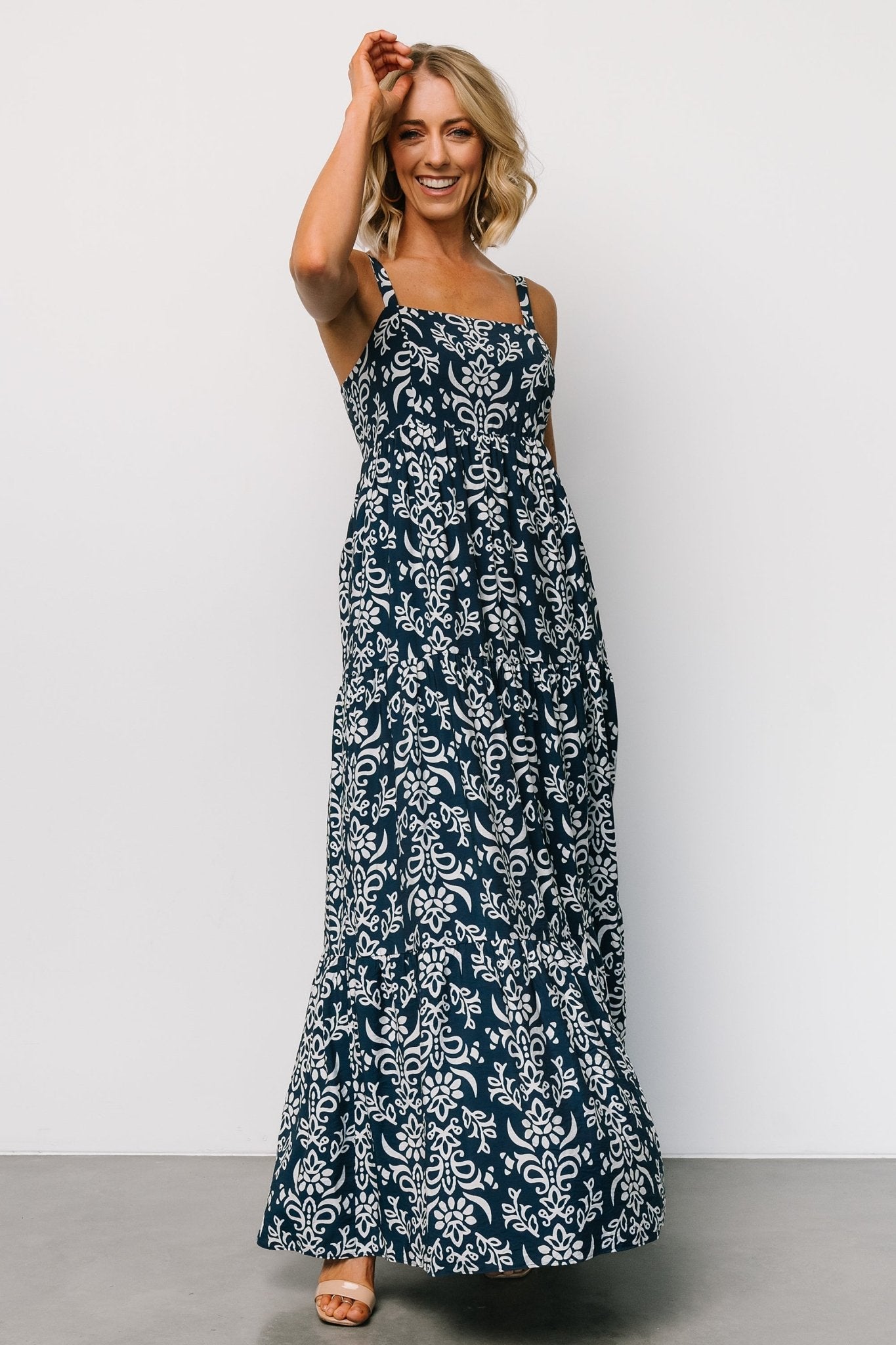 Oceanside Maxi Dress | Navy Print – Baltic Born