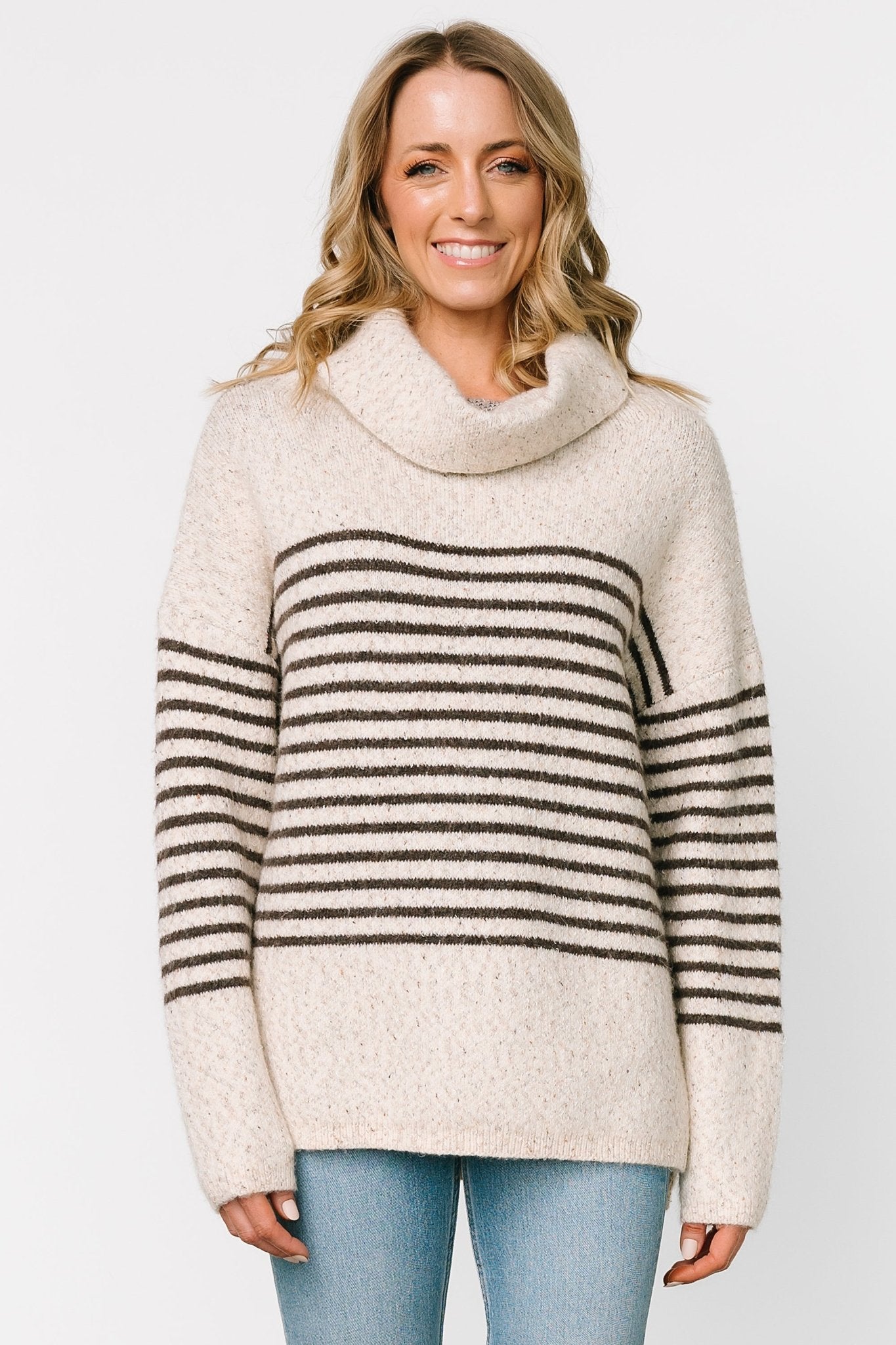 Pennington Turtleneck Sweater | Cream Multi Stripe | Baltic Born