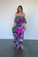 Azalea Off Shoulder Maxi Dress | Green + Fuchsia Floral – Baltic Born