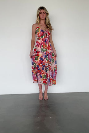 Jaide Midi Dress - Multi Botanical Print | Baltic Born