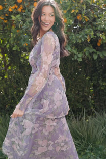 Layla Tulle Maxi Dress | Lavender + Blush Floral – Baltic Born