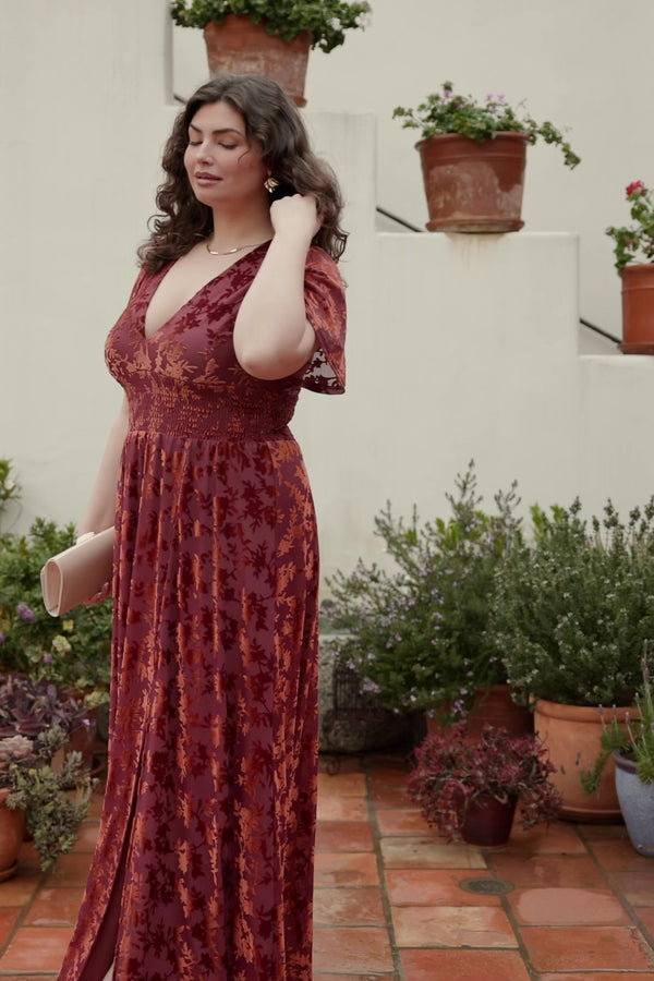 Veronica Velvet Maxi Dress — Embossed Velvet | Baltic Born