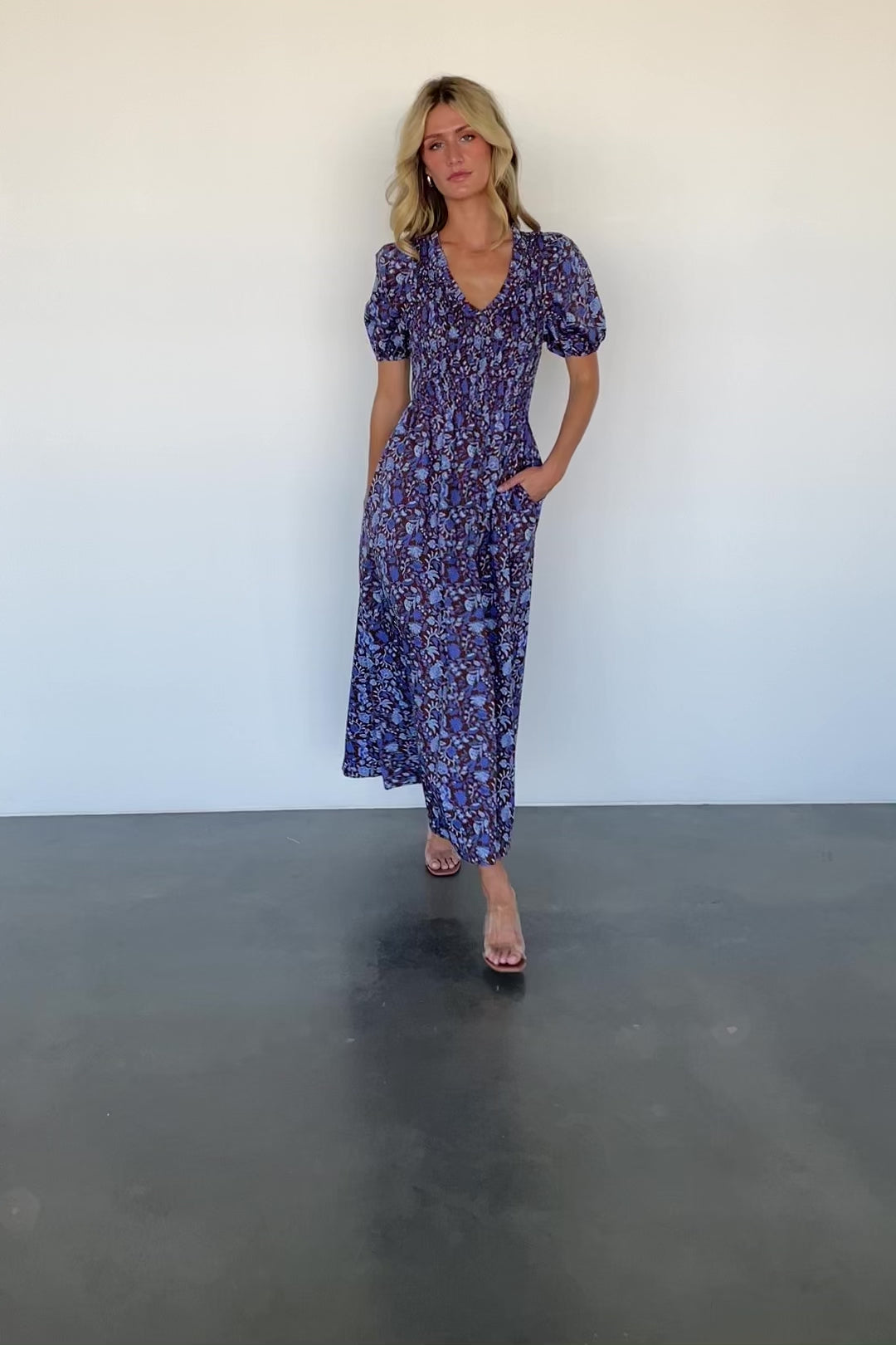 Stockton Smocked Dress | Brown + Blue Floral – Baltic Born