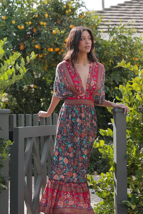 Leeanne Midi Dress - Navy Multi Floral | Baltic Born