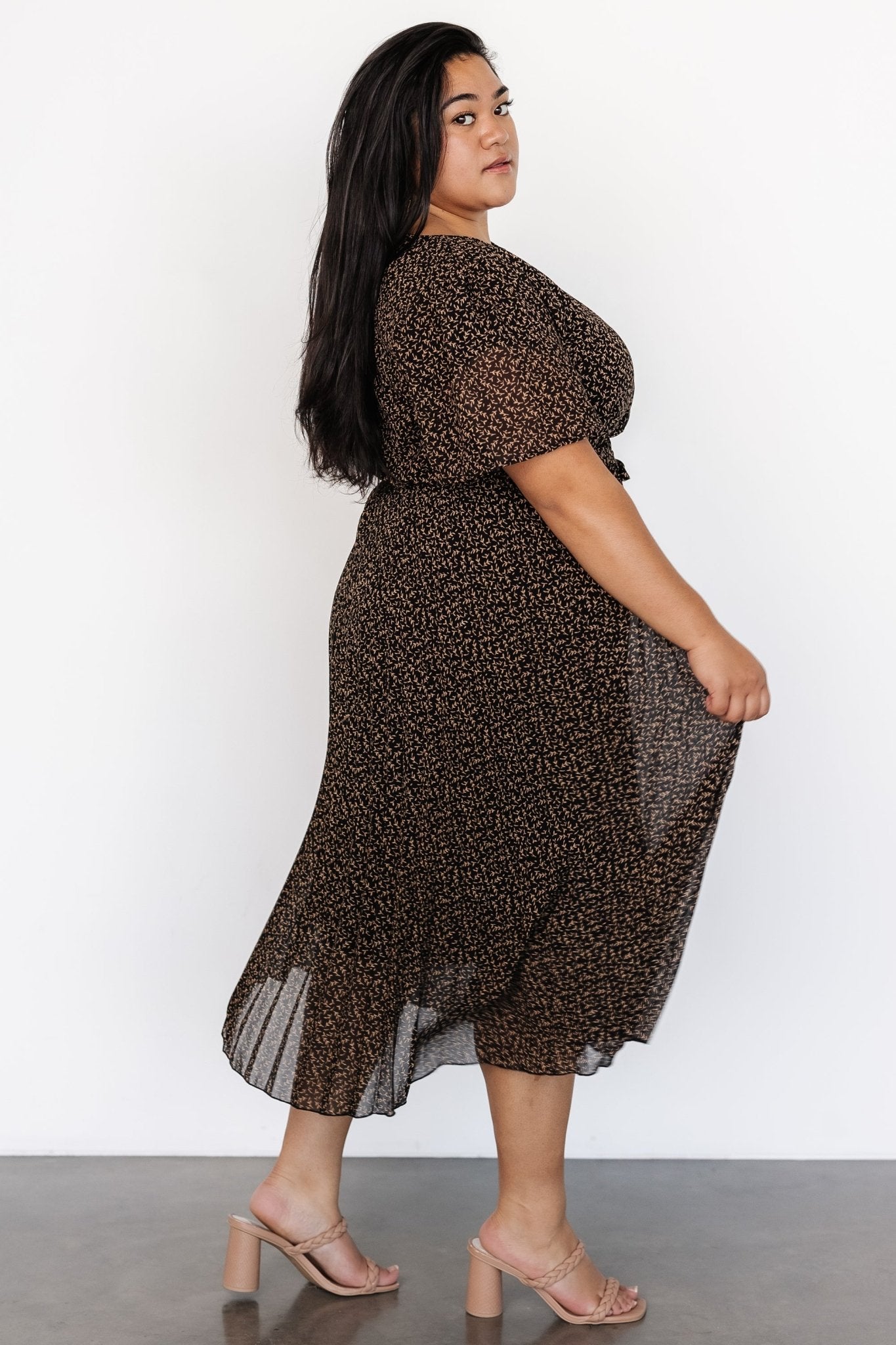 Prim Pleated Dress | Green Print | Baltic Born