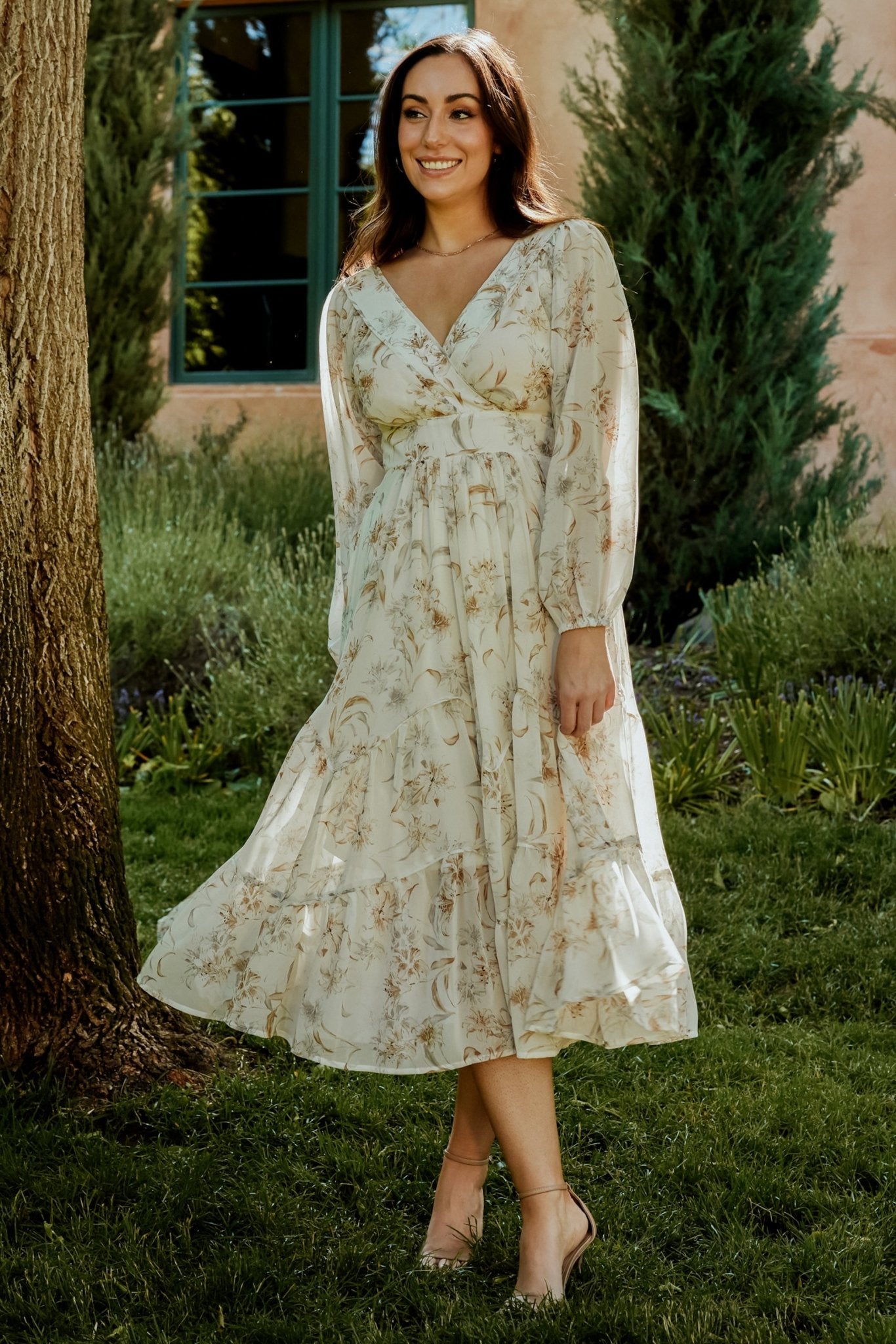 Raven Midi Dress | Off White Floral | Baltic Born