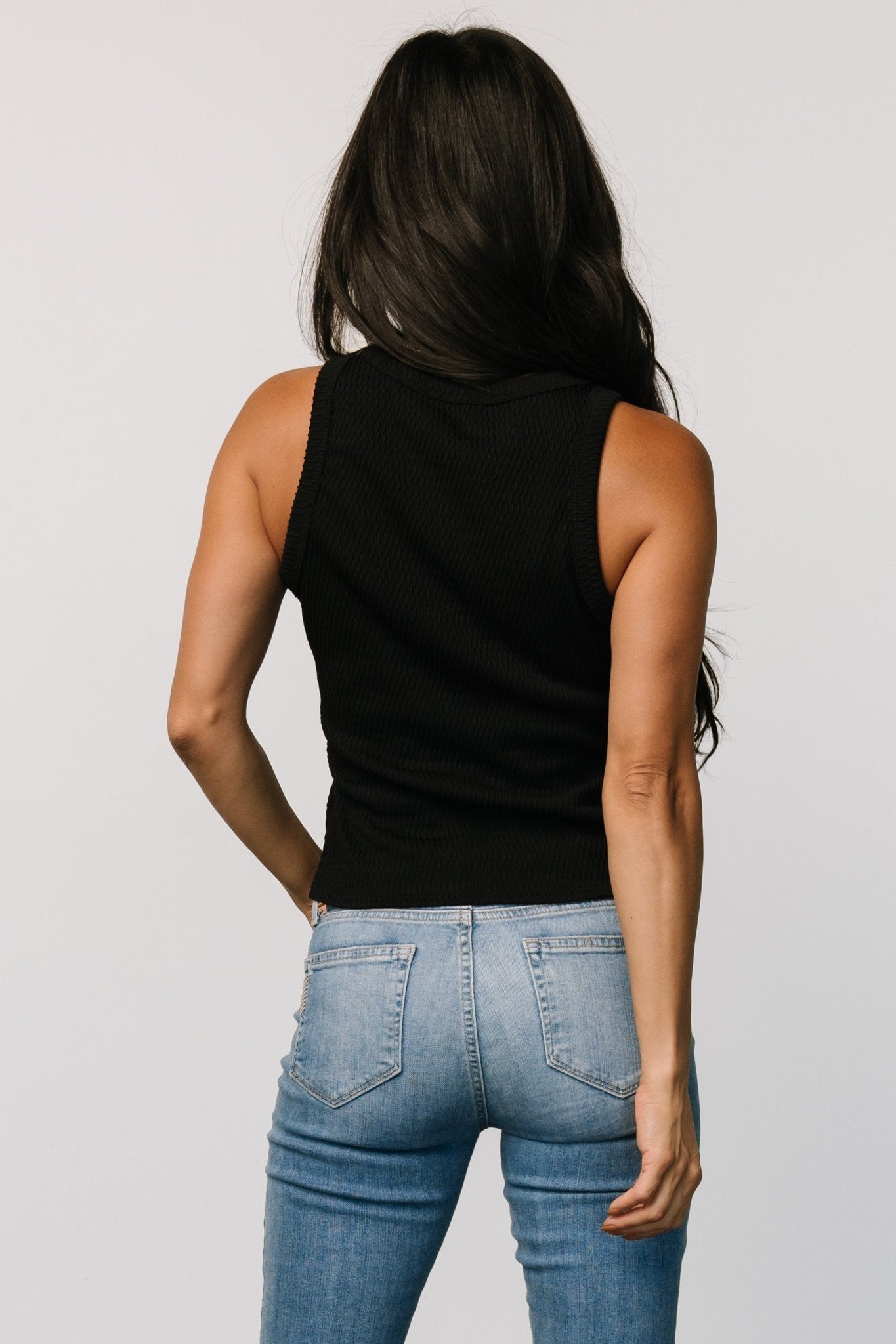 Raye Textured Tank Top | Black – Baltic Born