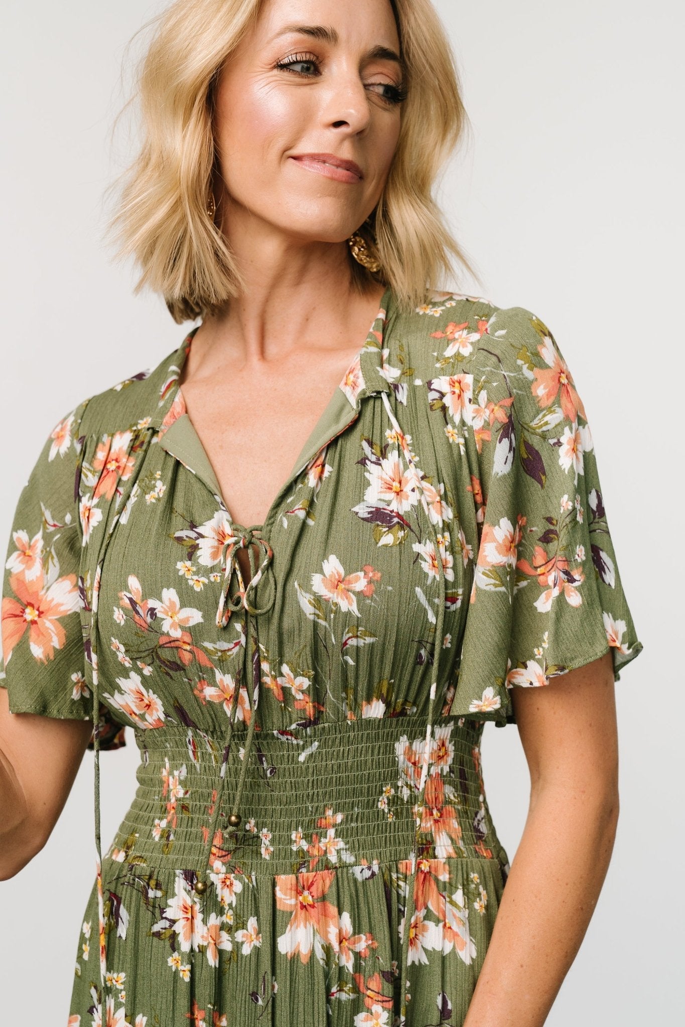 Spell Boho Midi Dress | Olive Floral – Baltic Born