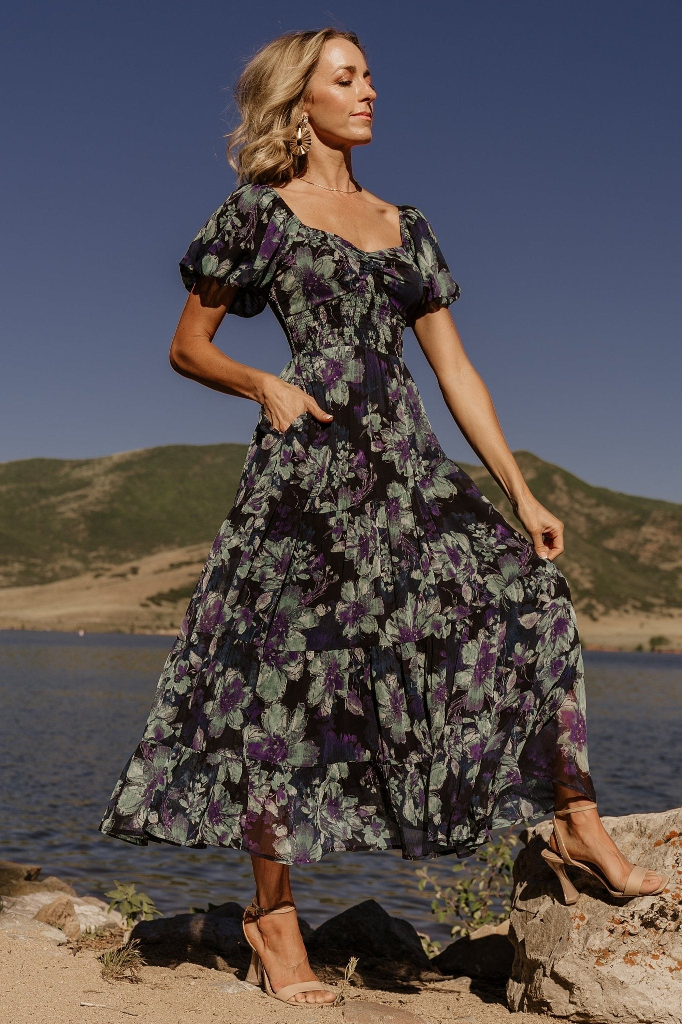 Suzy Maxi Dress | Black + Red Multi | Baltic Born