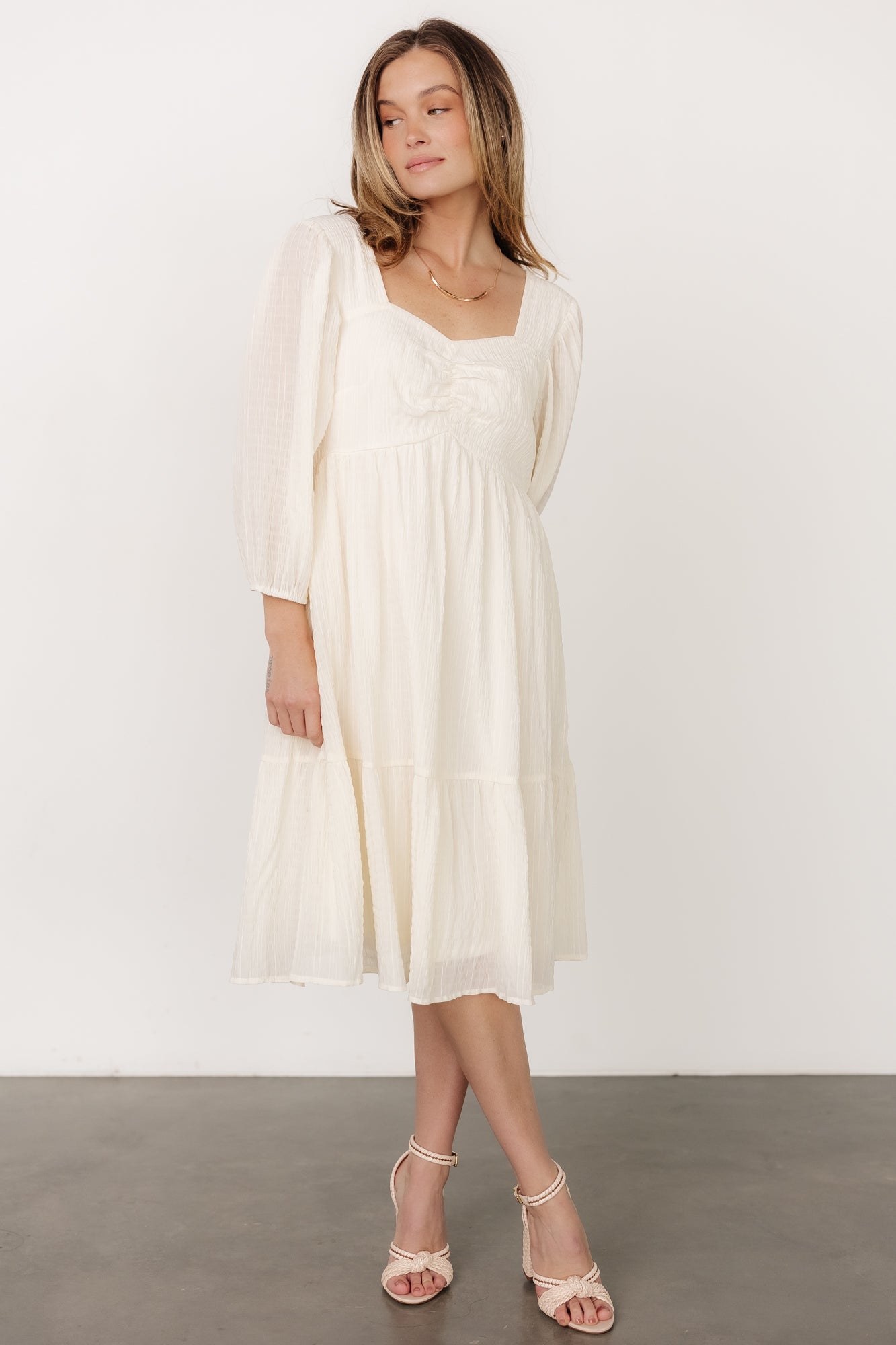 Vaeda Midi Dress | Cream – Baltic Born