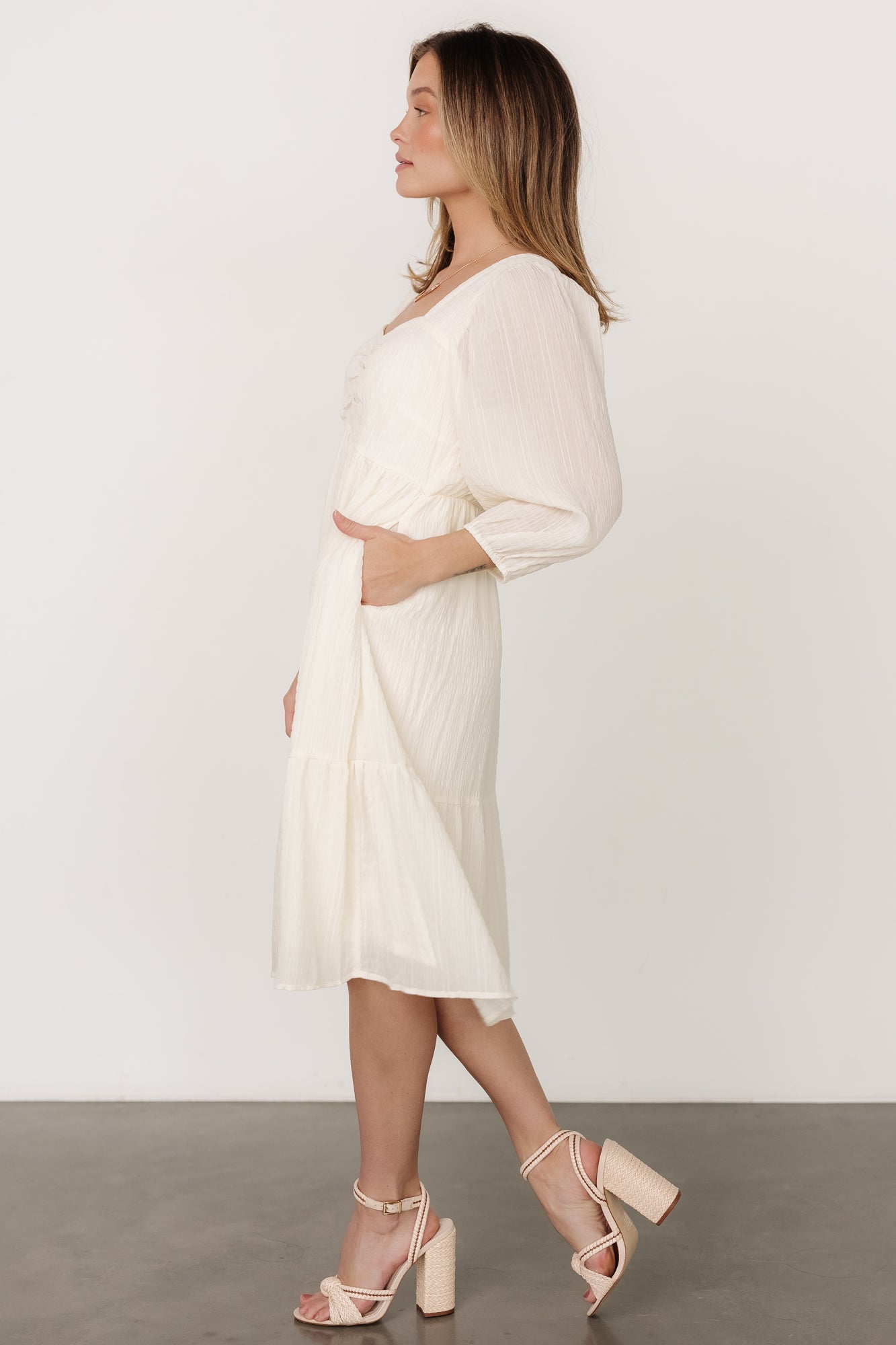 Vaeda Midi Dress | Cream – Baltic Born