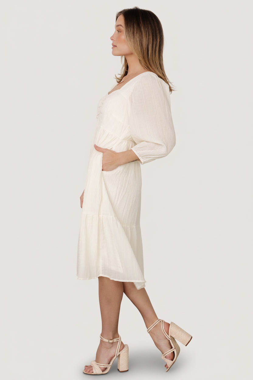 Vaeda Crepe Midi Dress - Sweetheart Neckline | Baltic Born