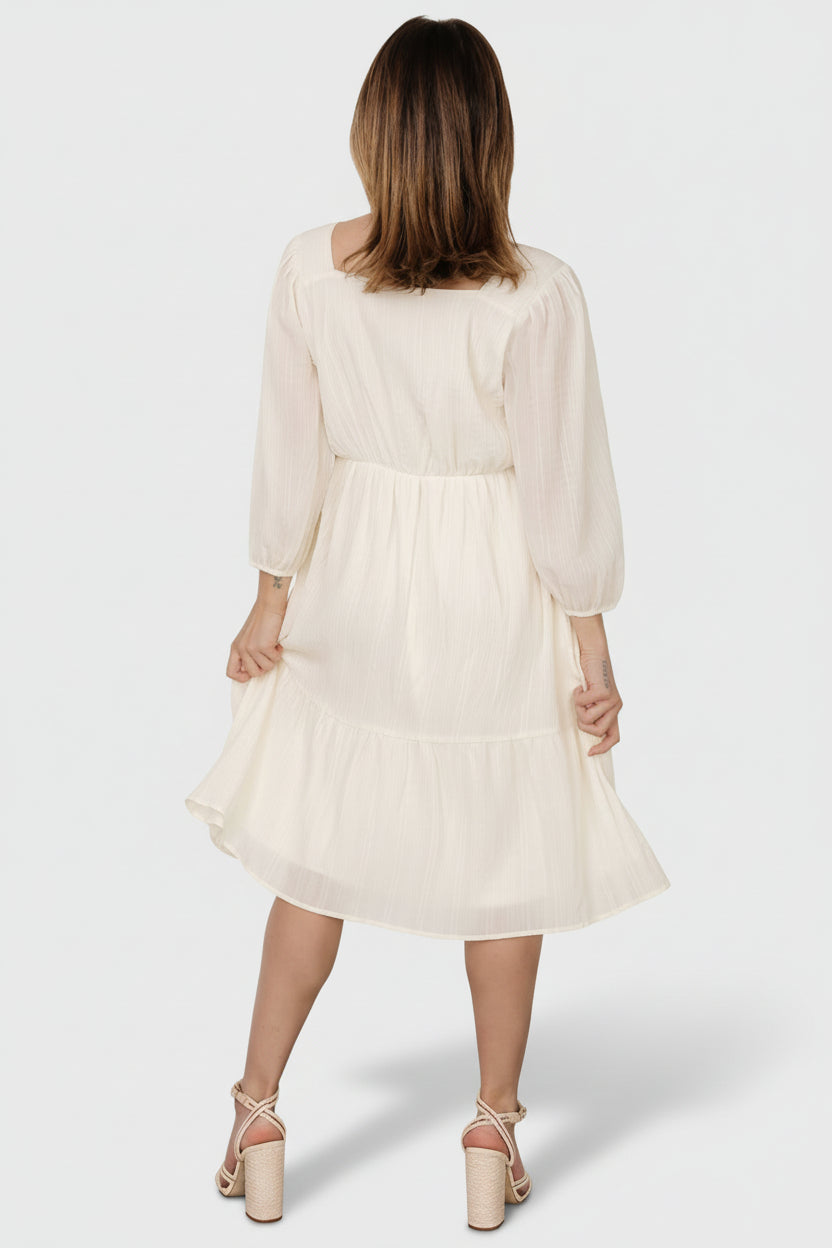 Vaeda Crepe Midi Dress - Sweetheart Neckline | Baltic Born