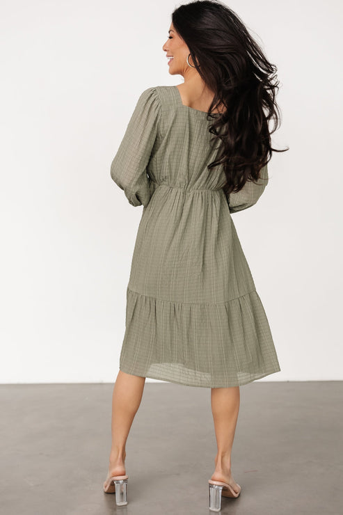 Vaeda Midi Dress | Olive – Baltic Born