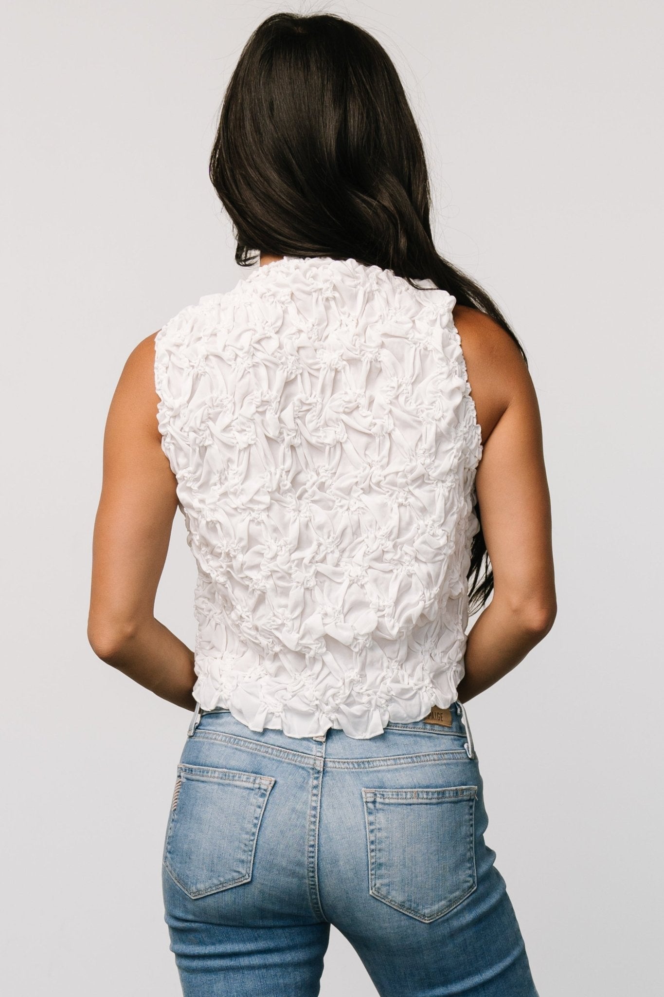 Wyn Textured Tank Top | White | Baltic Born