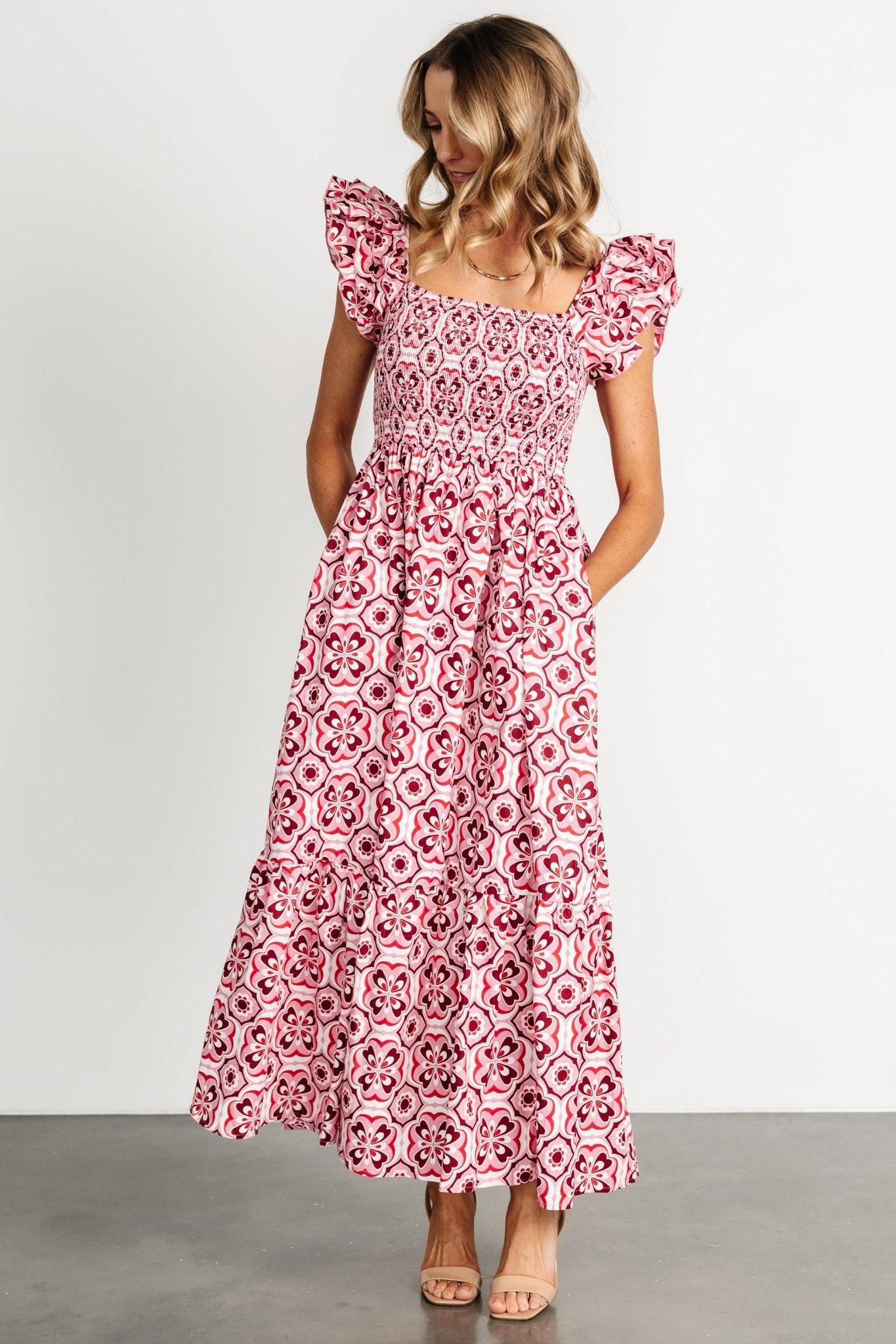 Zoey Smocked Maxi Dress | Blue Print | Baltic Born