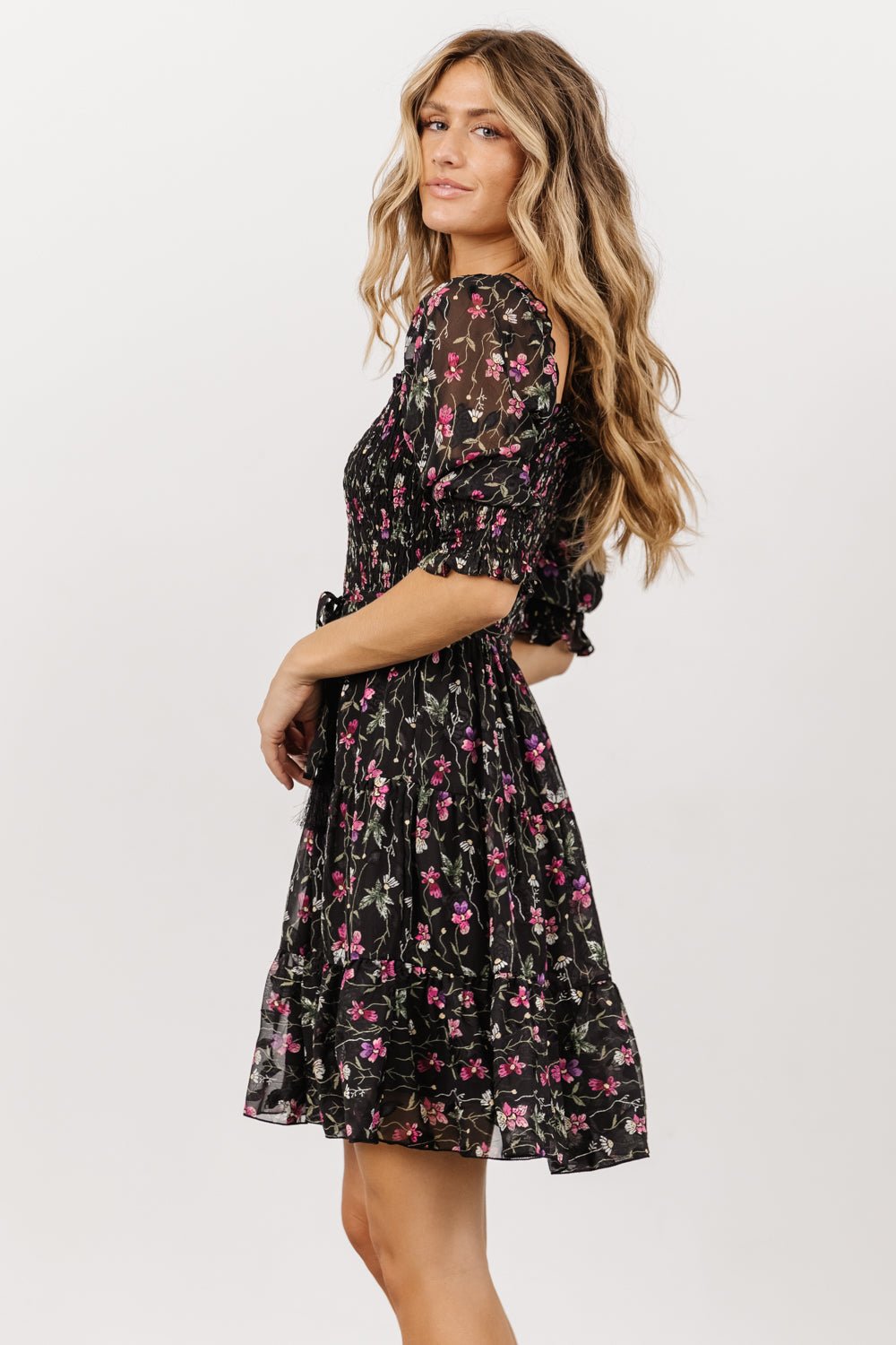 Azlyn Smocked Short Dress | Blue Multi | Baltic Born