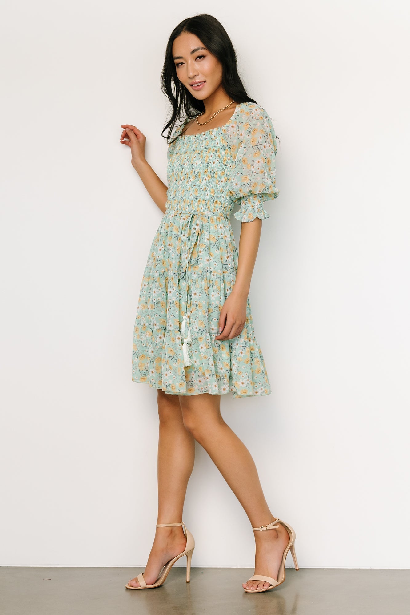 Azlyn Smocked Short Dress | Blue Multi | Baltic Born