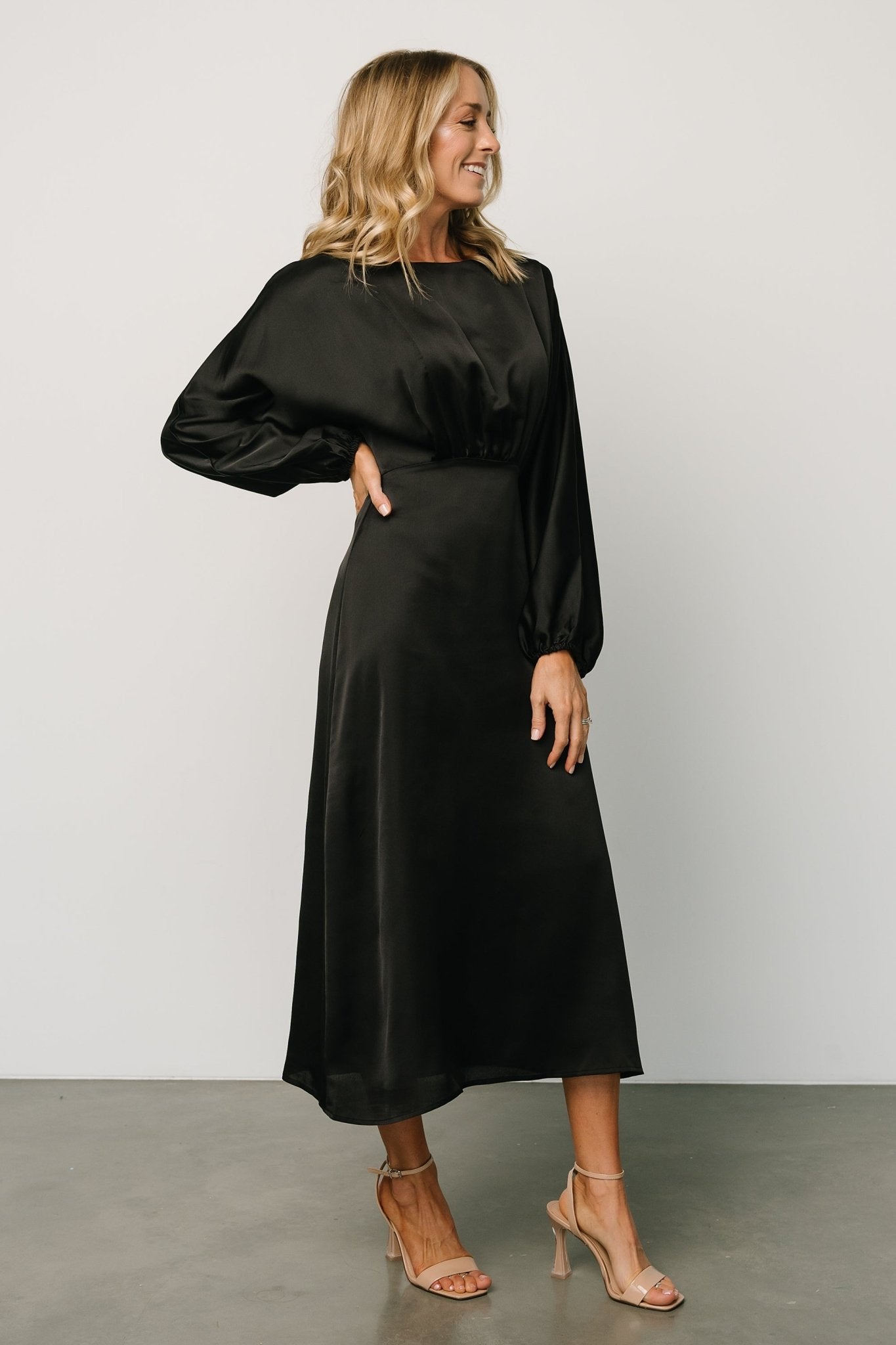 Balta Satin Midi Dress | Champagne | Baltic Born