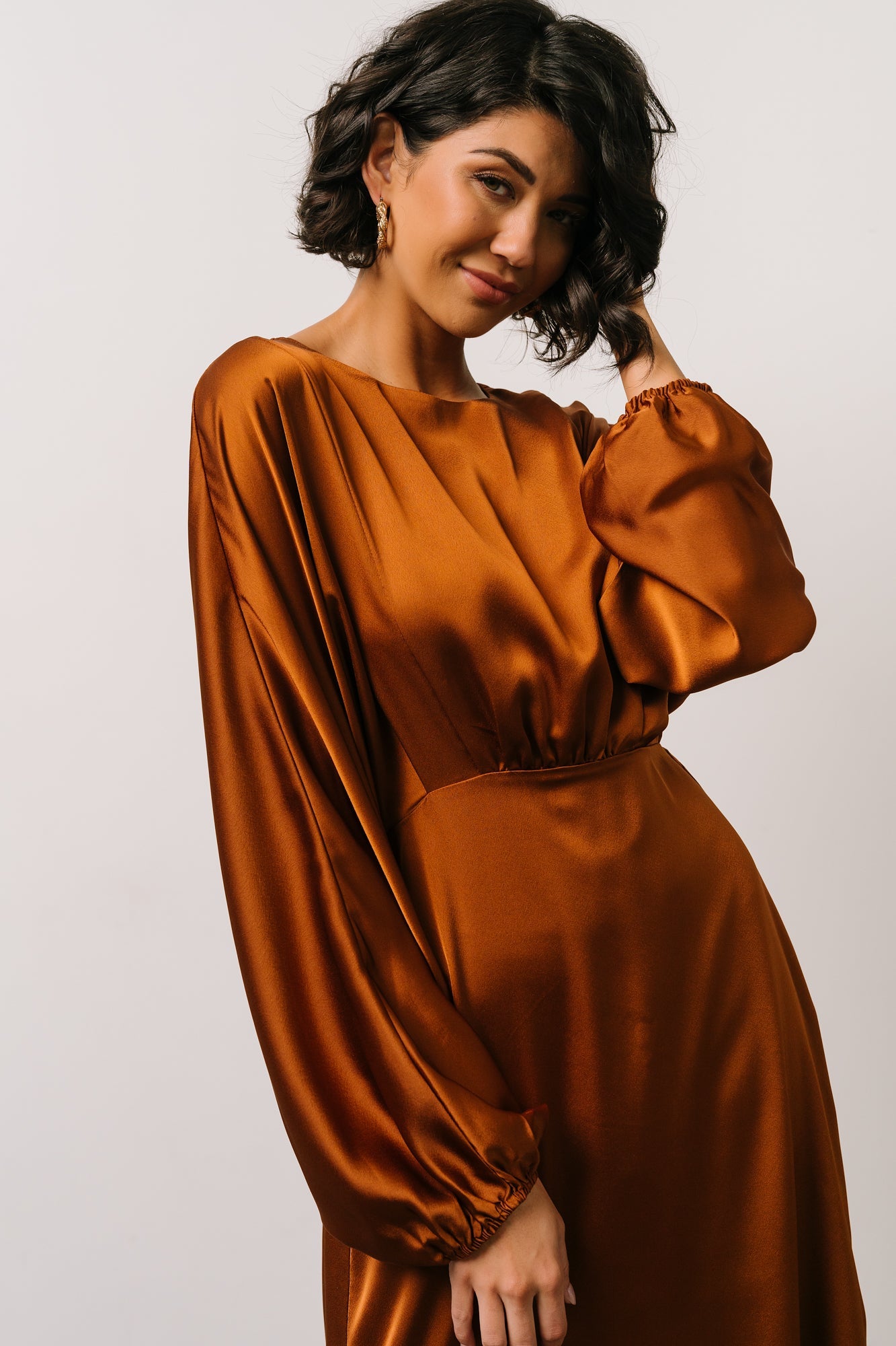 Balta Satin Midi Dress | Champagne | Baltic Born