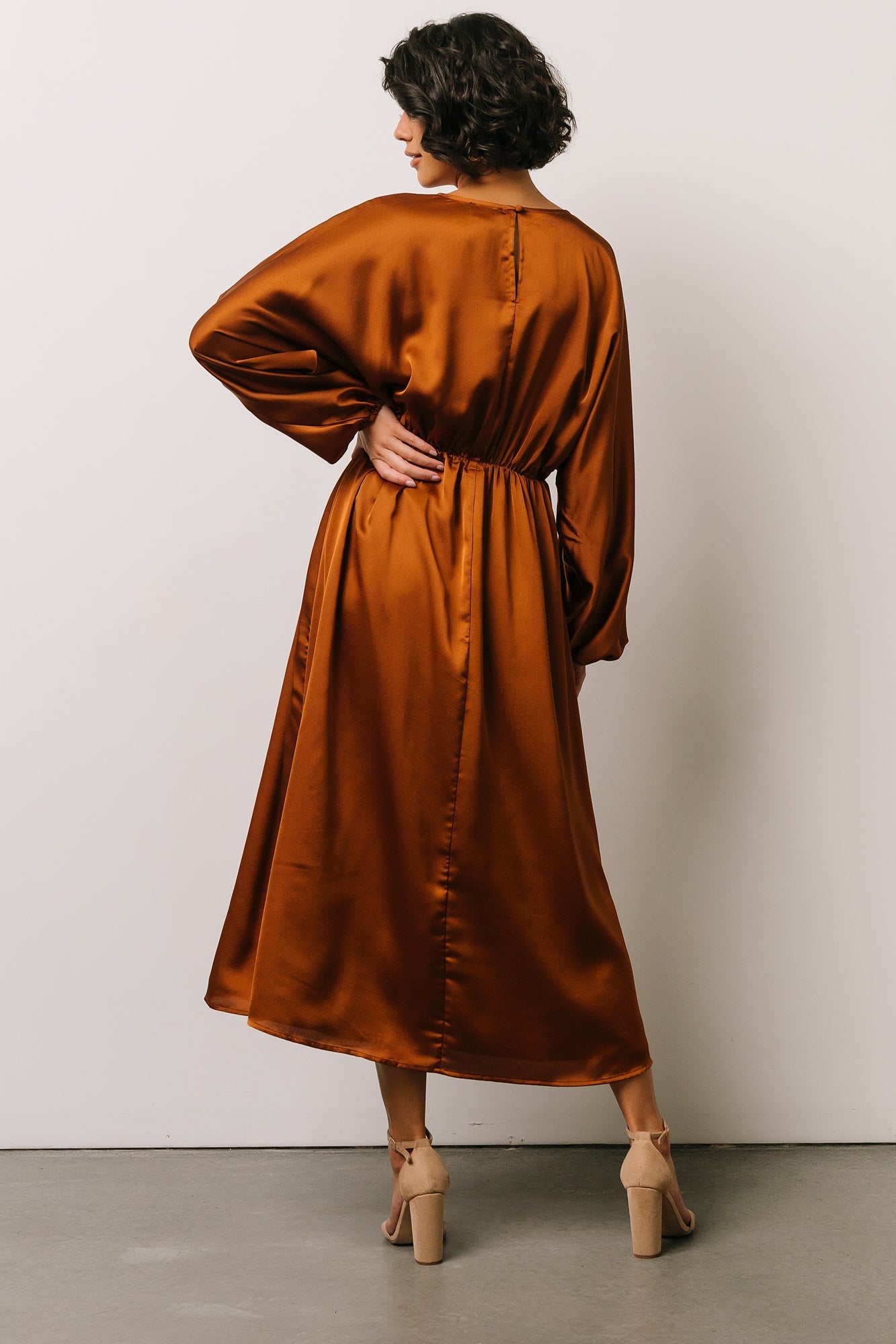 Balta Satin Midi Dress | Champagne | Baltic Born