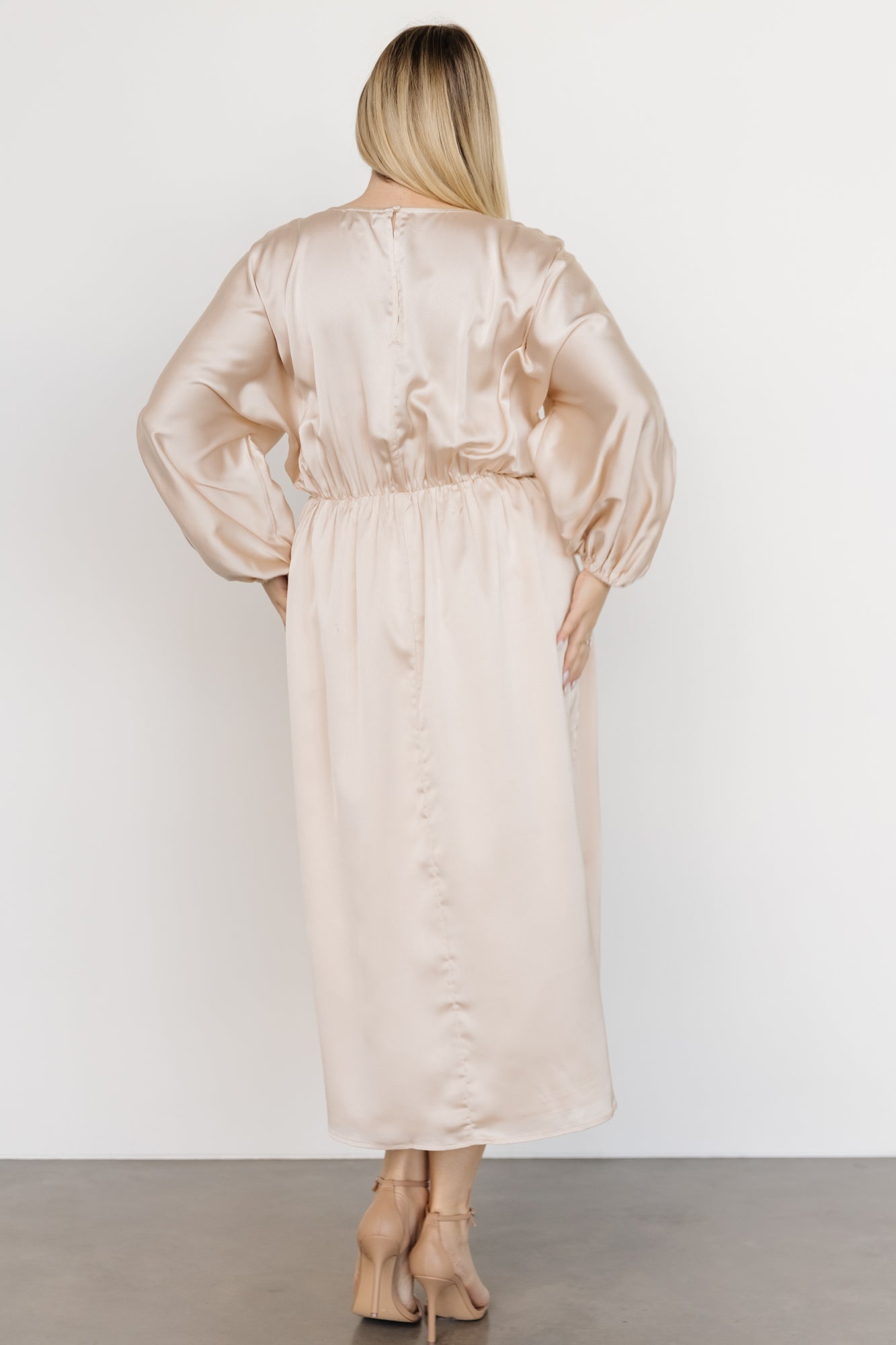 Balta Satin Midi Dress | Champagne | Baltic Born
