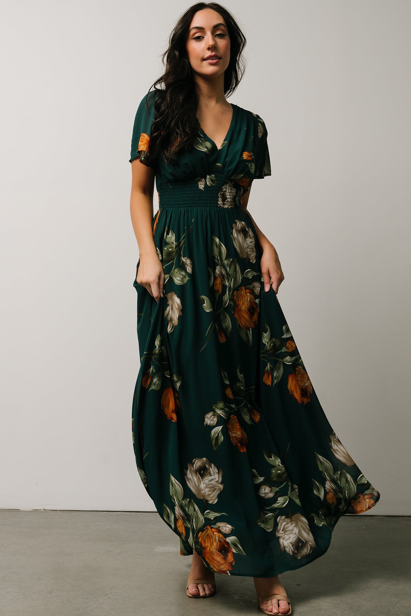 Birdie Maxi Dress | White + Sage Floral | Baltic Born