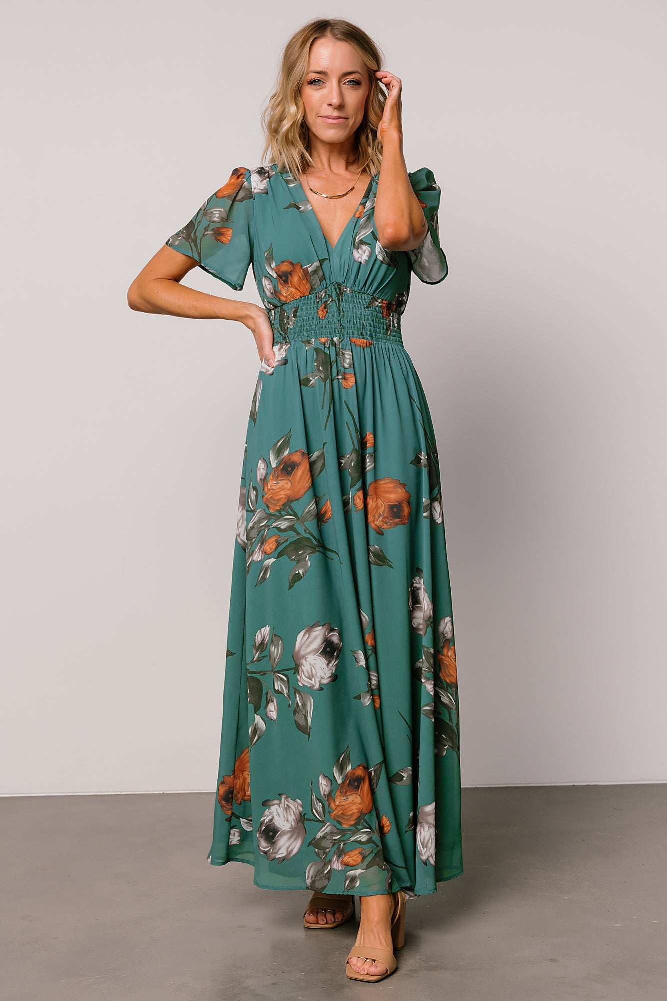 Birdie Maxi Dress | White + Sage Floral | Baltic Born