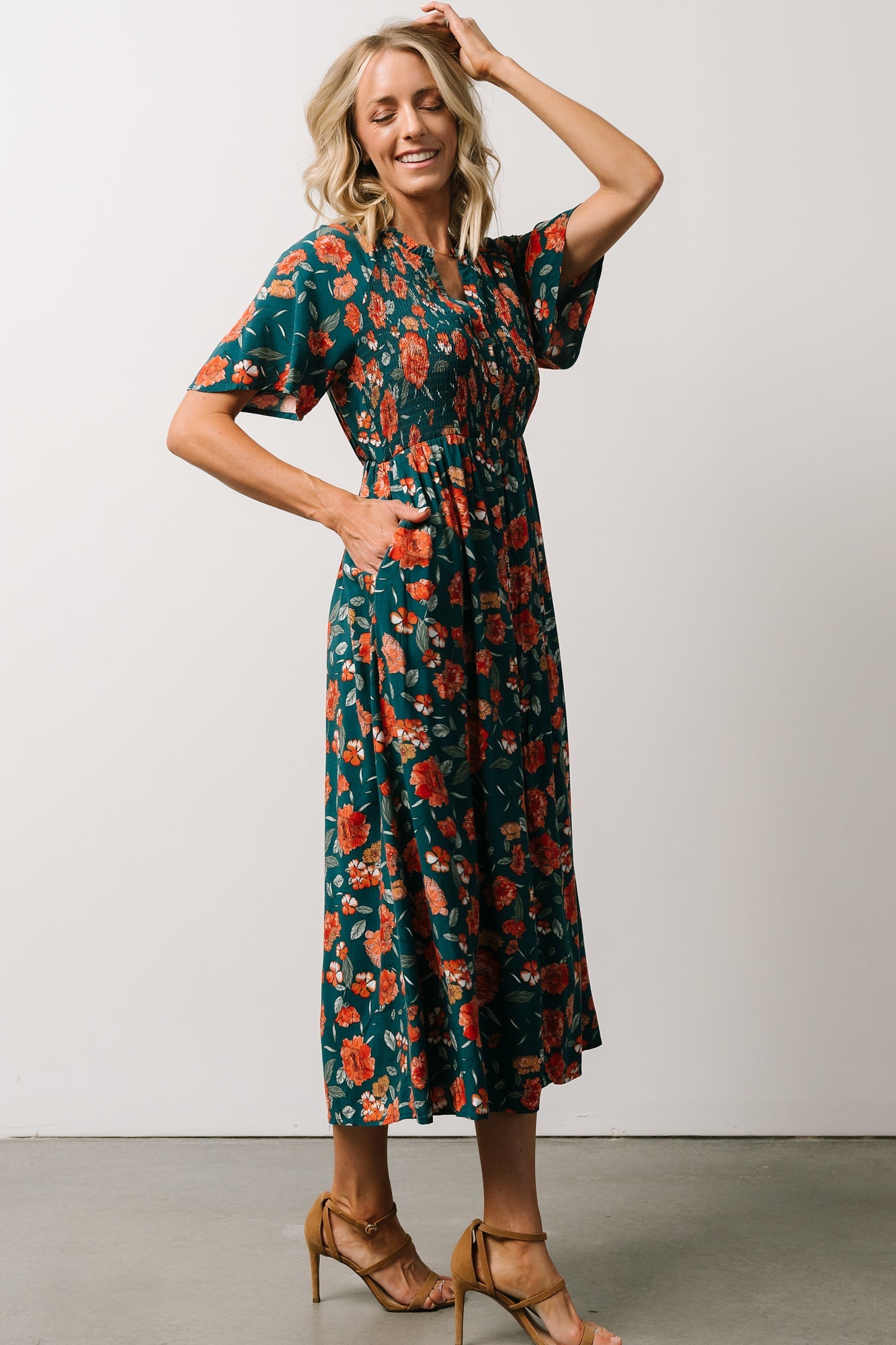 Botega Midi Dress | Jade Multi Floral | Baltic Born