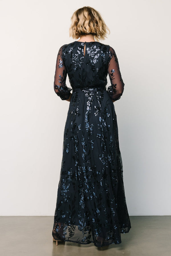 Destiny Sequin Maxi Dress | Navy – Baltic Born
