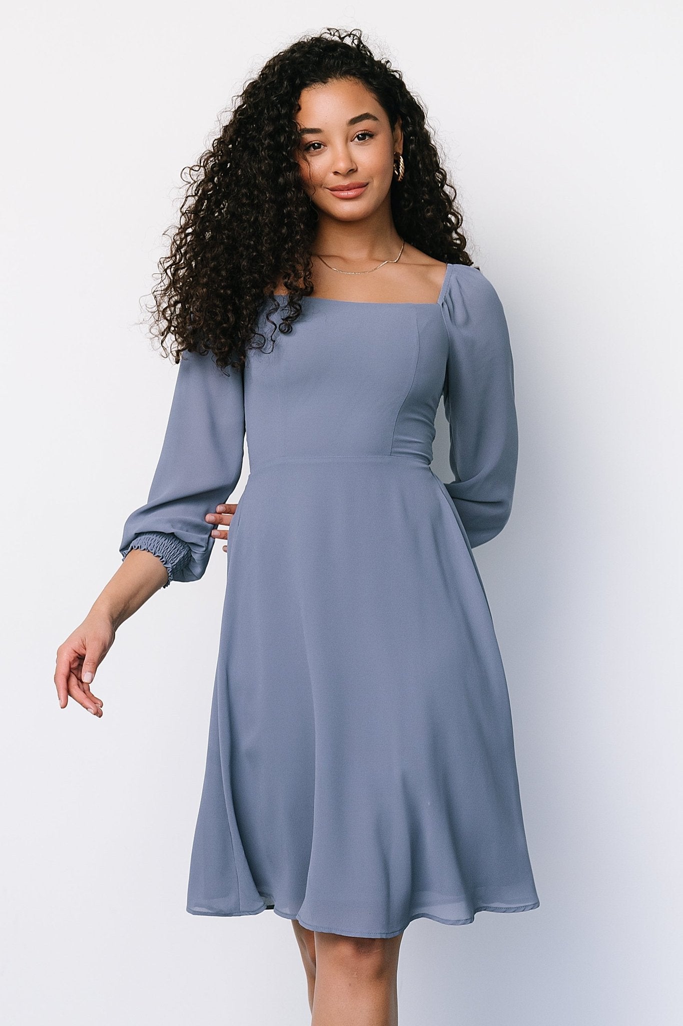 Elise Short Dress | Whisper Blue – Baltic Born