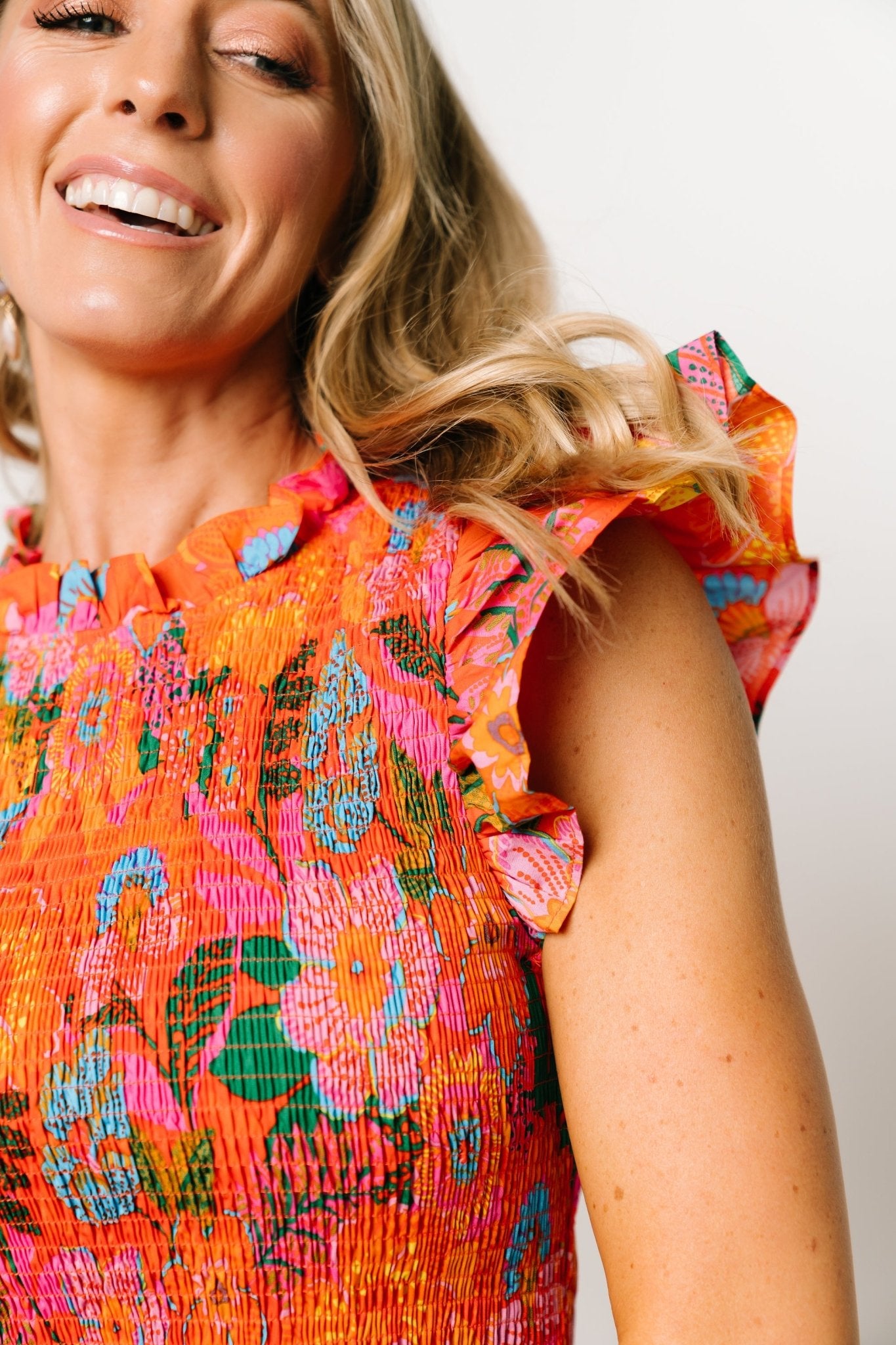 Emily Smocked Tier Dress | Orange Floral | Baltic Born