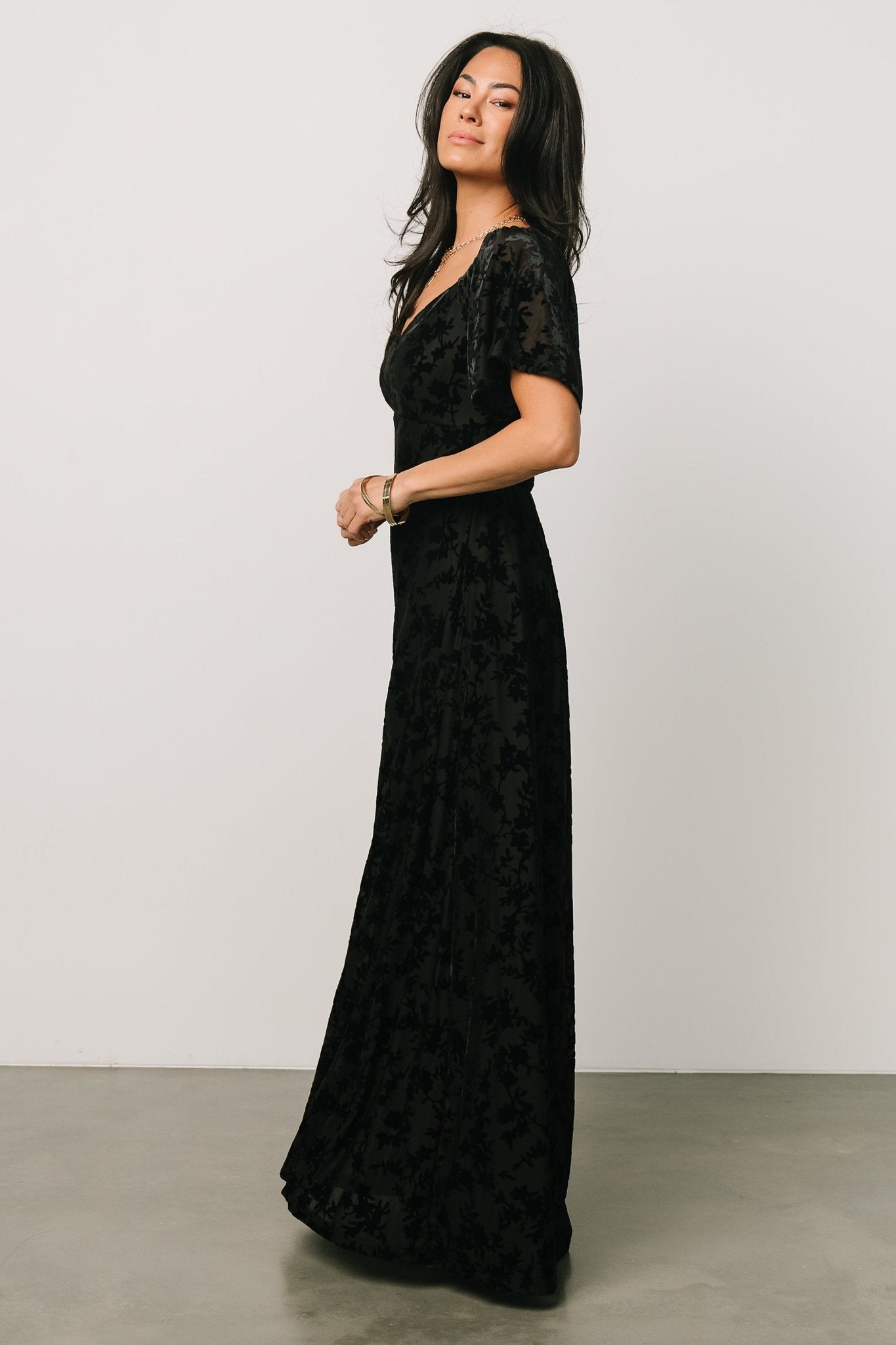 Everley Velvet Maxi Dress | Dark Sage | Baltic Born