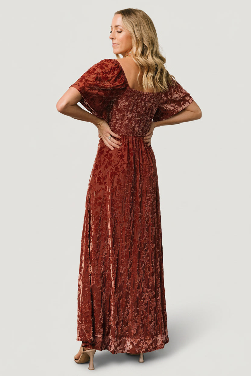 Everley Velvet Maxi Dress | Cinnamon – Baltic Born