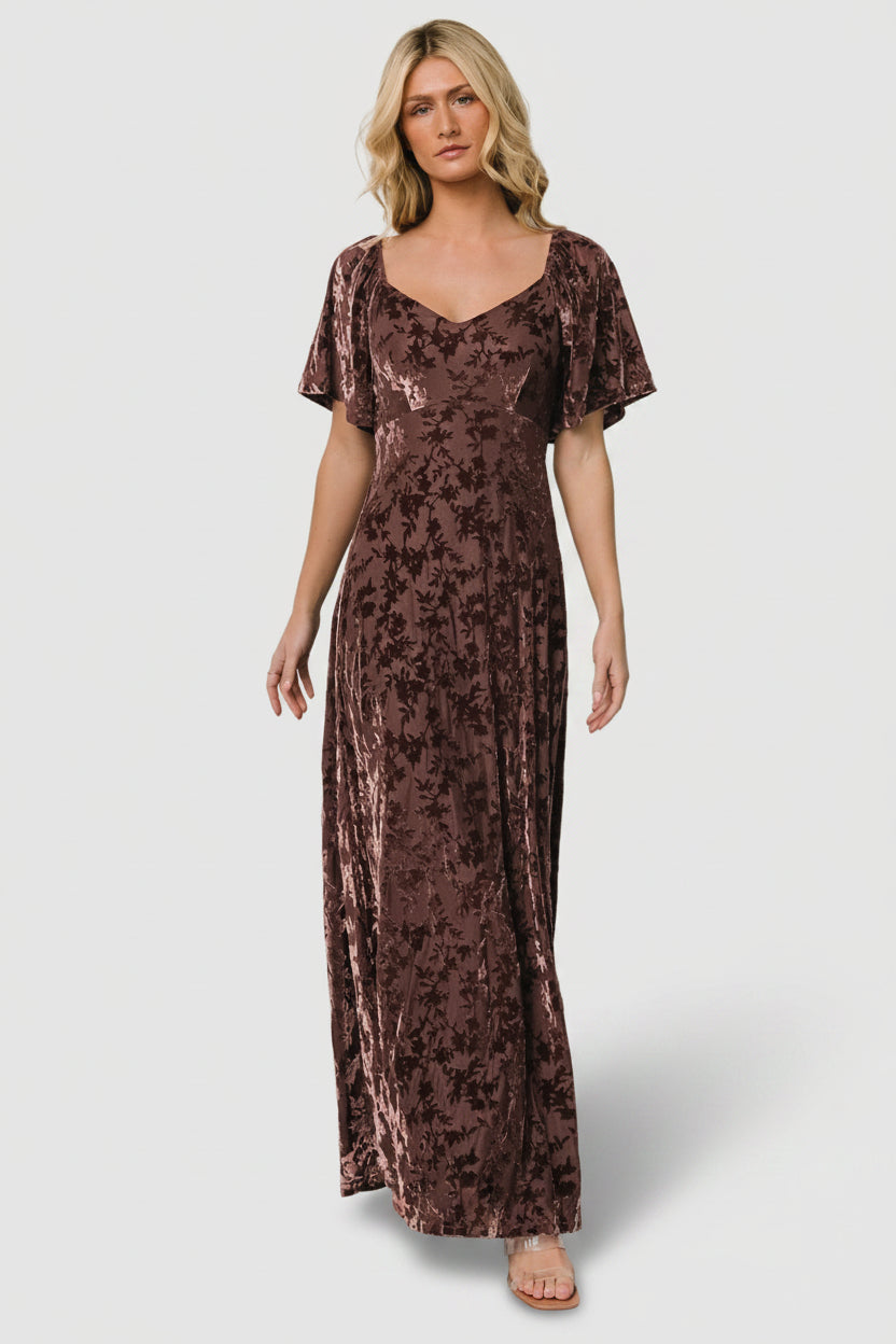 Everley Velvet Maxi Dress | Espresso – Baltic Born
