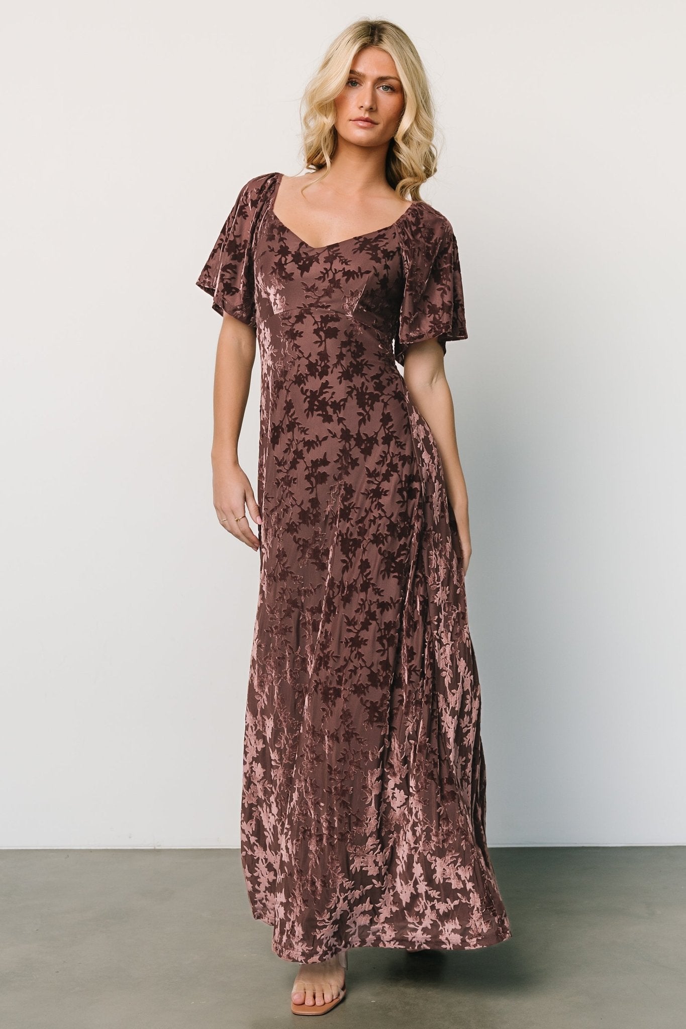 Everley Velvet Maxi Dress | Espresso – Baltic Born