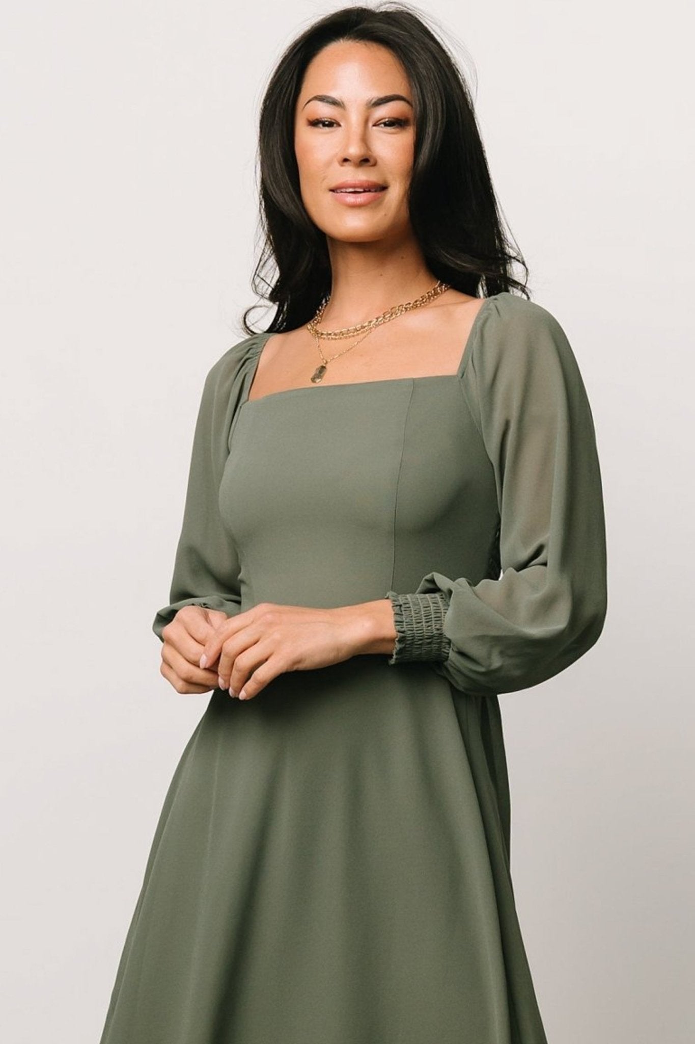 Fabric Swatch - Elise Chiffon | Dark Sage – Baltic Born