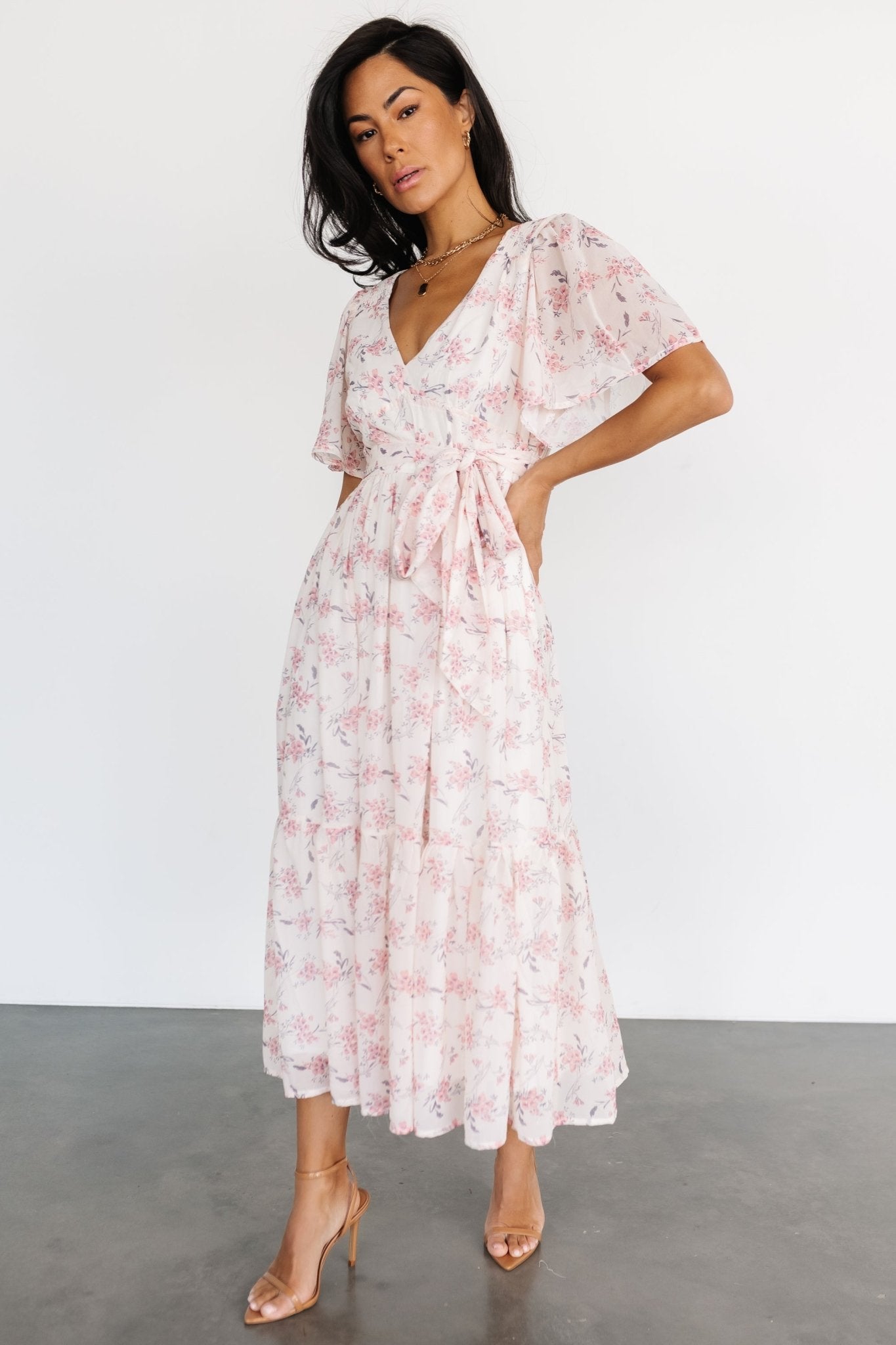 Iris Midi Dress | Blush Floral | Baltic Born