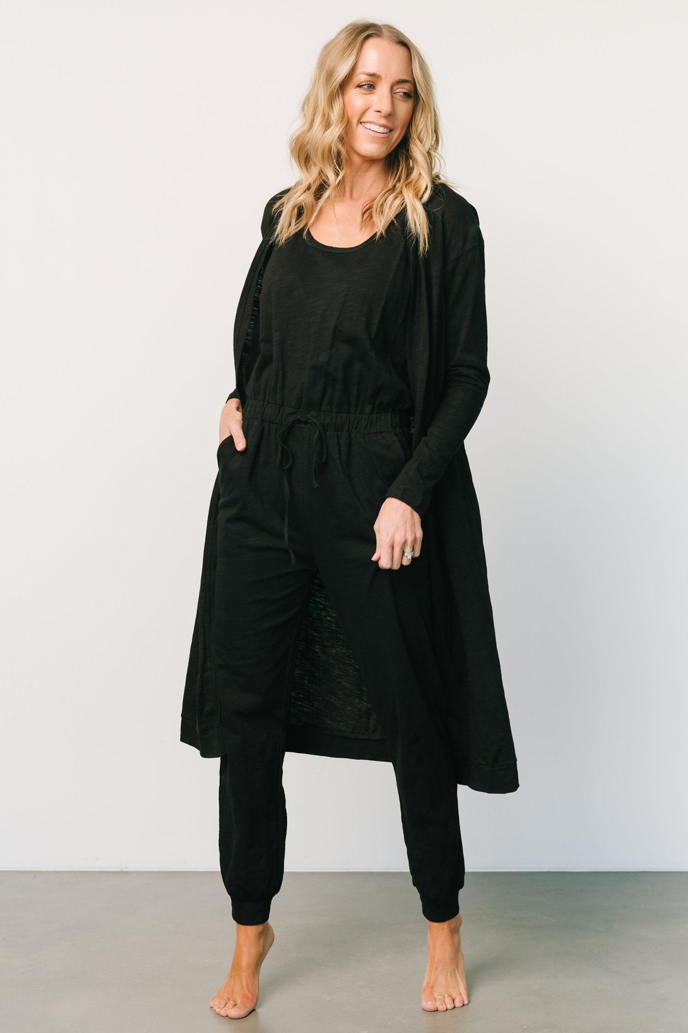 Janae Jumpsuit + Cardigan Set | Black – Baltic Born