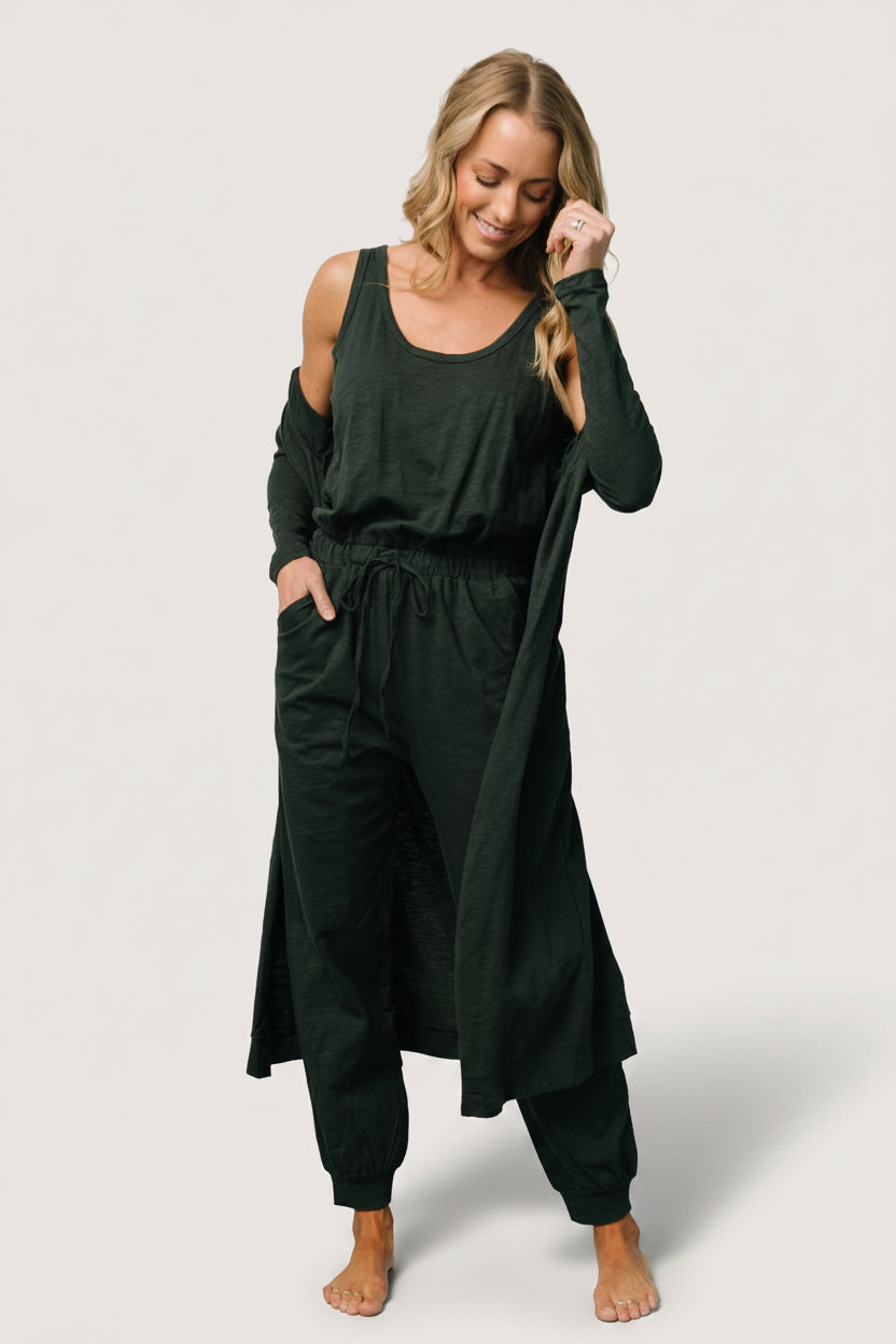 Janae Jumpsuit + Cardigan Set | Dark Green – Baltic Born