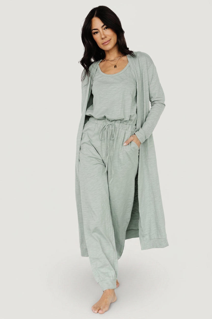 Janae Jumpsuit & Cardigan Set, Sage | Baltic Born
