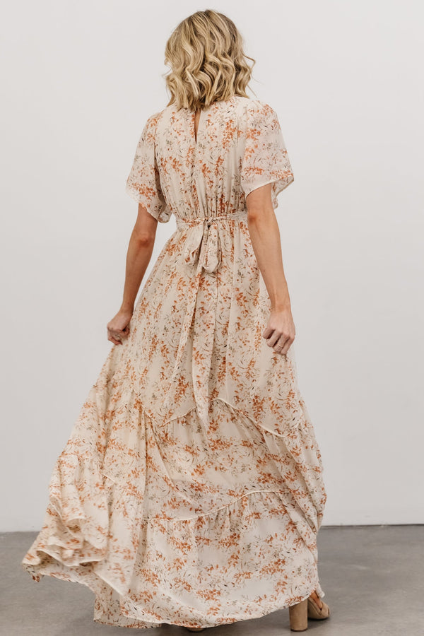 Katherine Maxi Dress — Cream & Rust Floral | Baltic Born